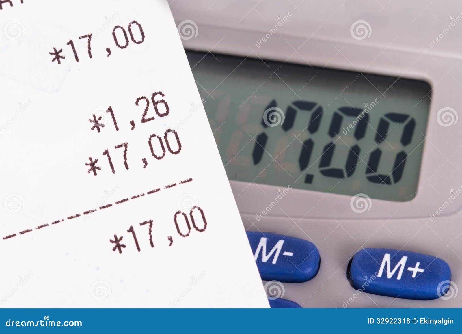 Shopping Bill with Calculator Stock Photo - Image of counting, saving ...
