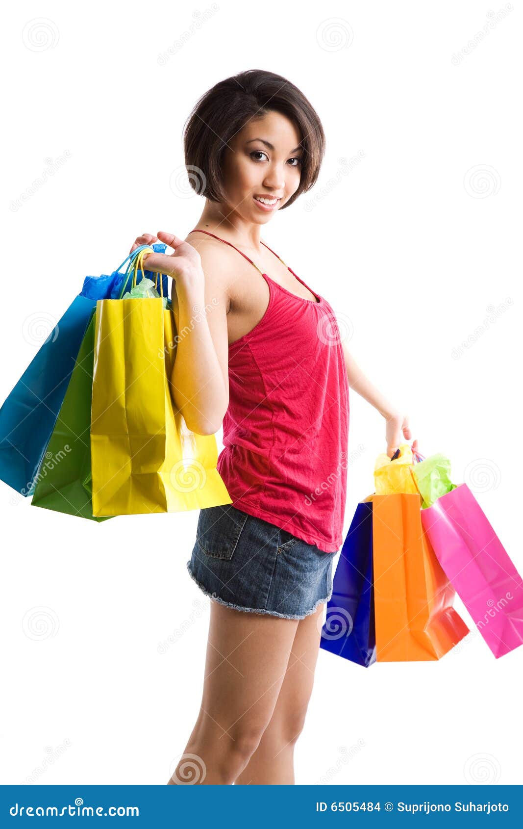 Shopping black woman stock photo. Image of happy, cheerful - 6505484