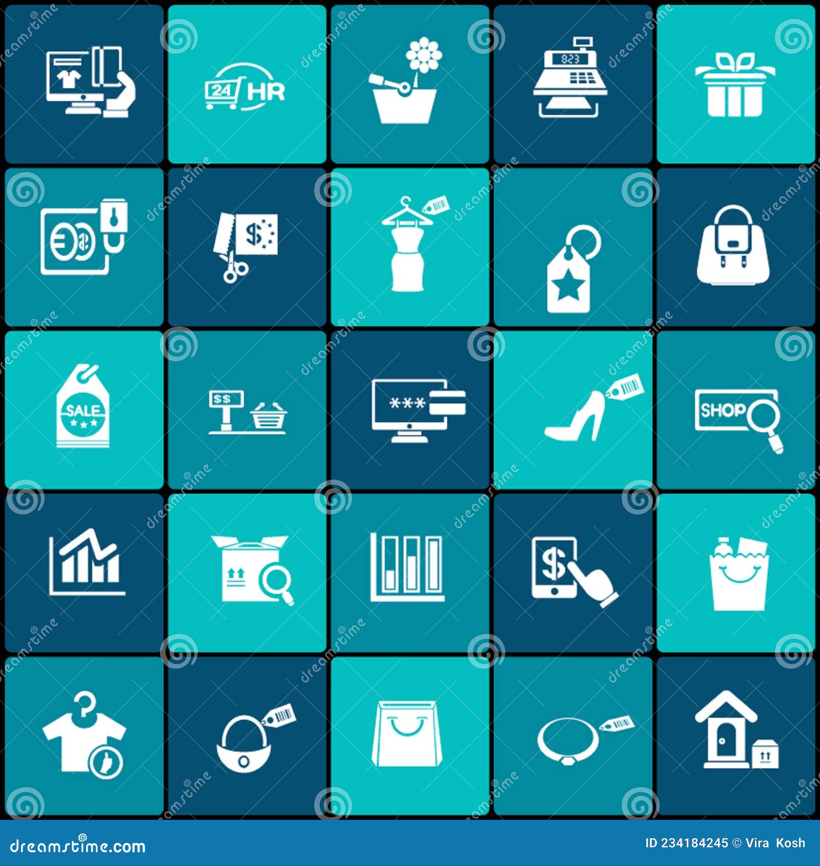 Shopping, Business, E-commerce, Delivery Icons: Vector Set Stock Vector ...