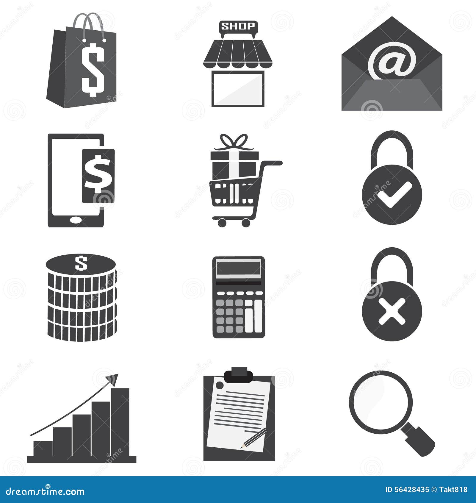 Shopping, business icon stock vector. Illustration of sold - 56428435