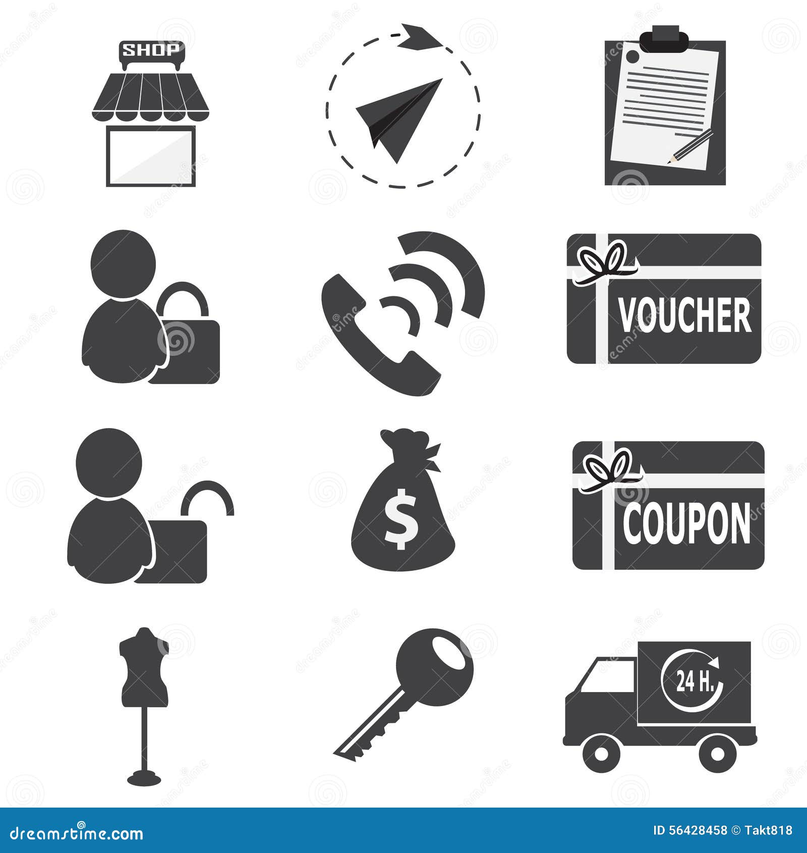 Shopping, business icon stock vector. Illustration of container - 56428458
