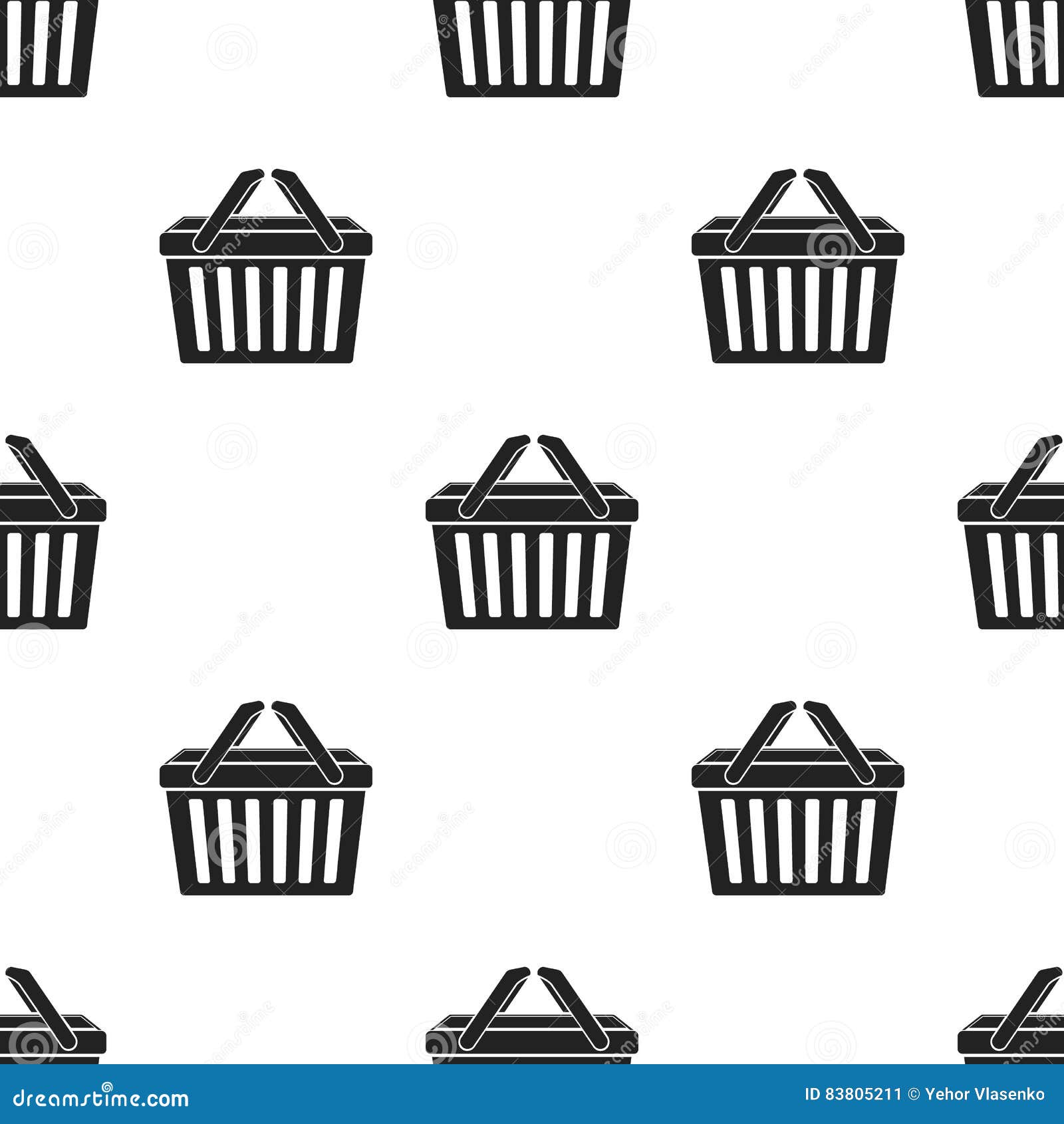 Shopping Busket Icon in Black Style Isolated on White Background. E ...