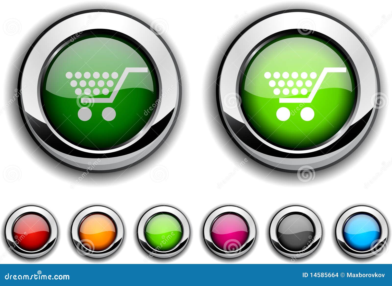 Shopping button. stock vector. Illustration of bright - 14585664