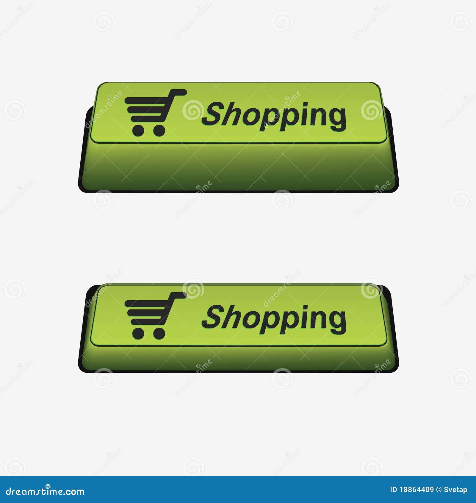 Shopping button stock vector. Illustration of click, board - 18864409
