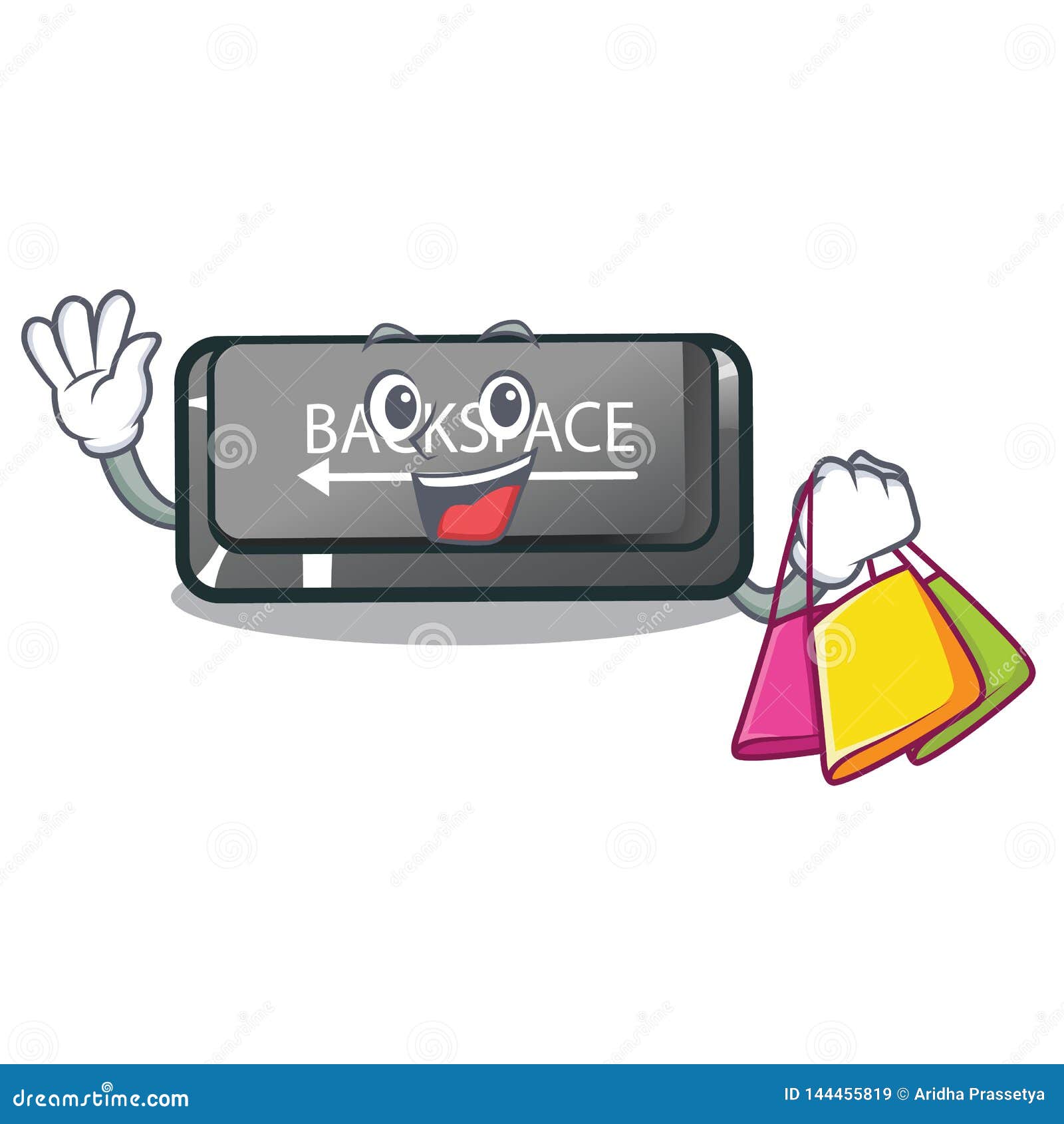 Shopping Button Backspace in the Shape Cartoon Stock Vector ...