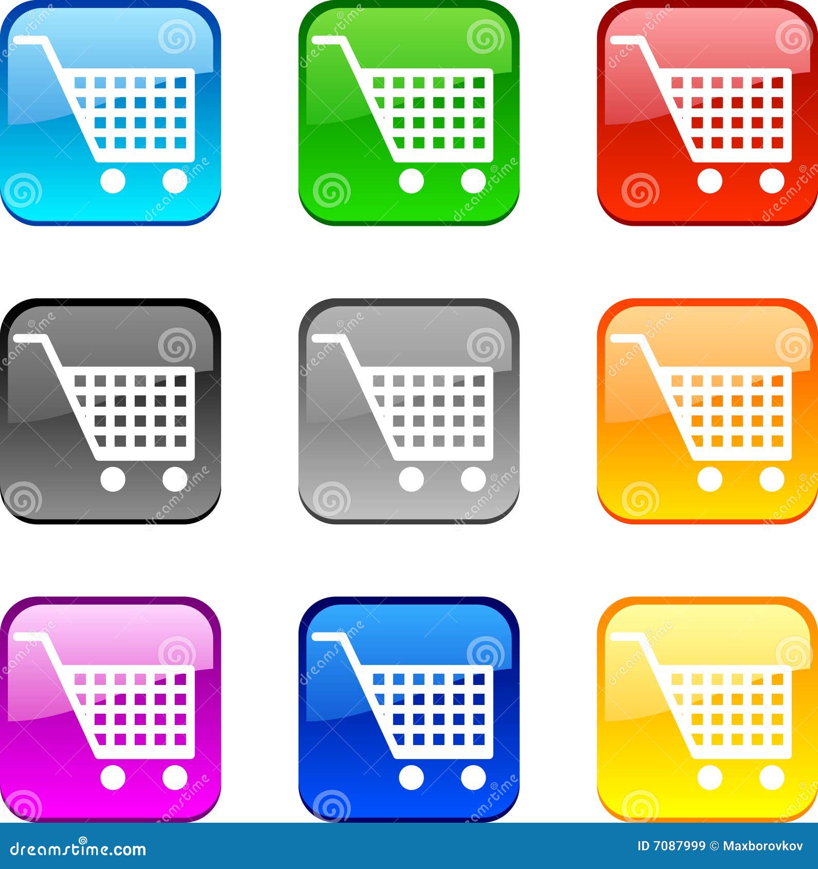 Shopping buttons. stock vector. Illustration of black - 7087999