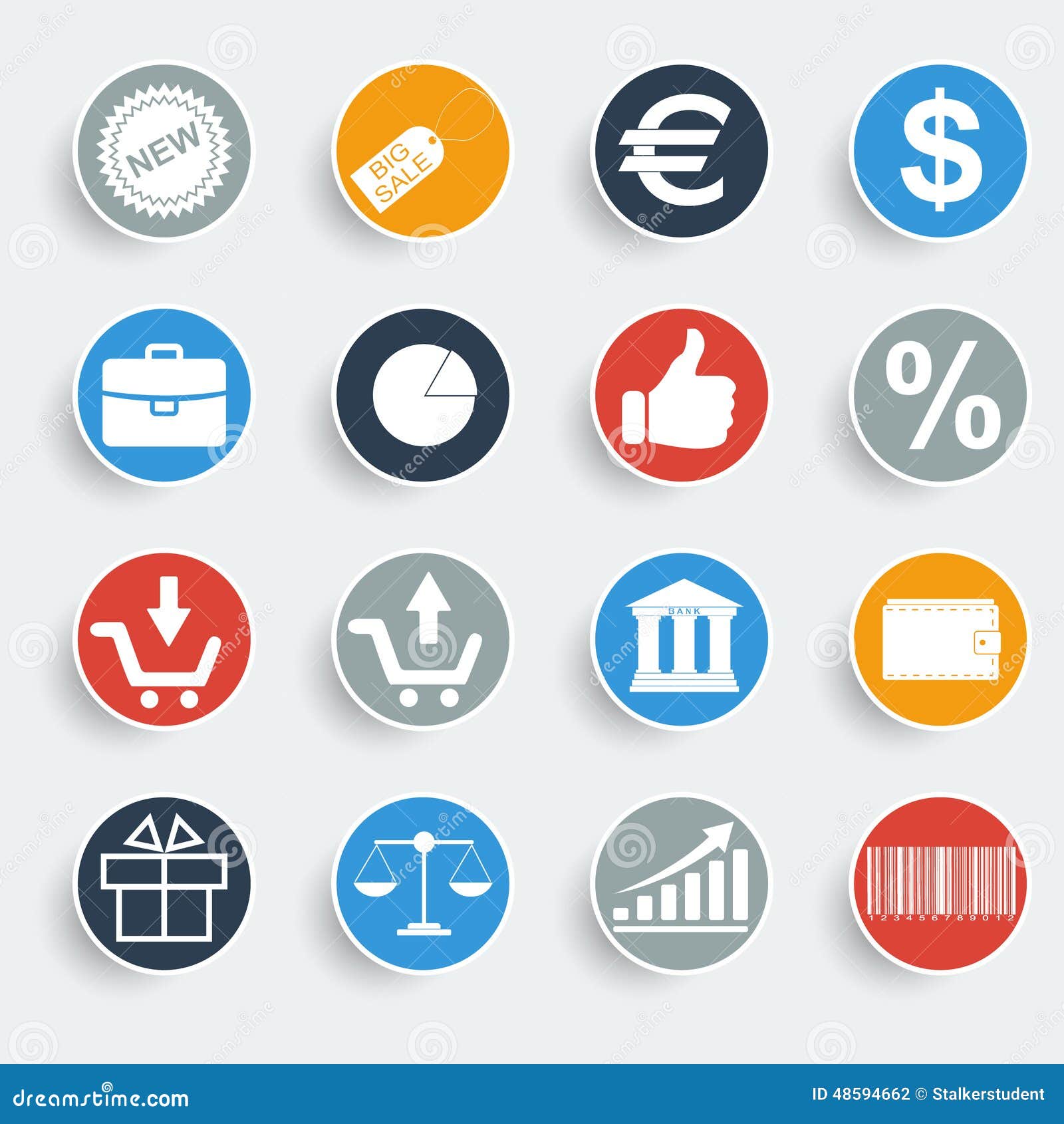 Shopping buttons stock illustration. Illustration of market - 48594662