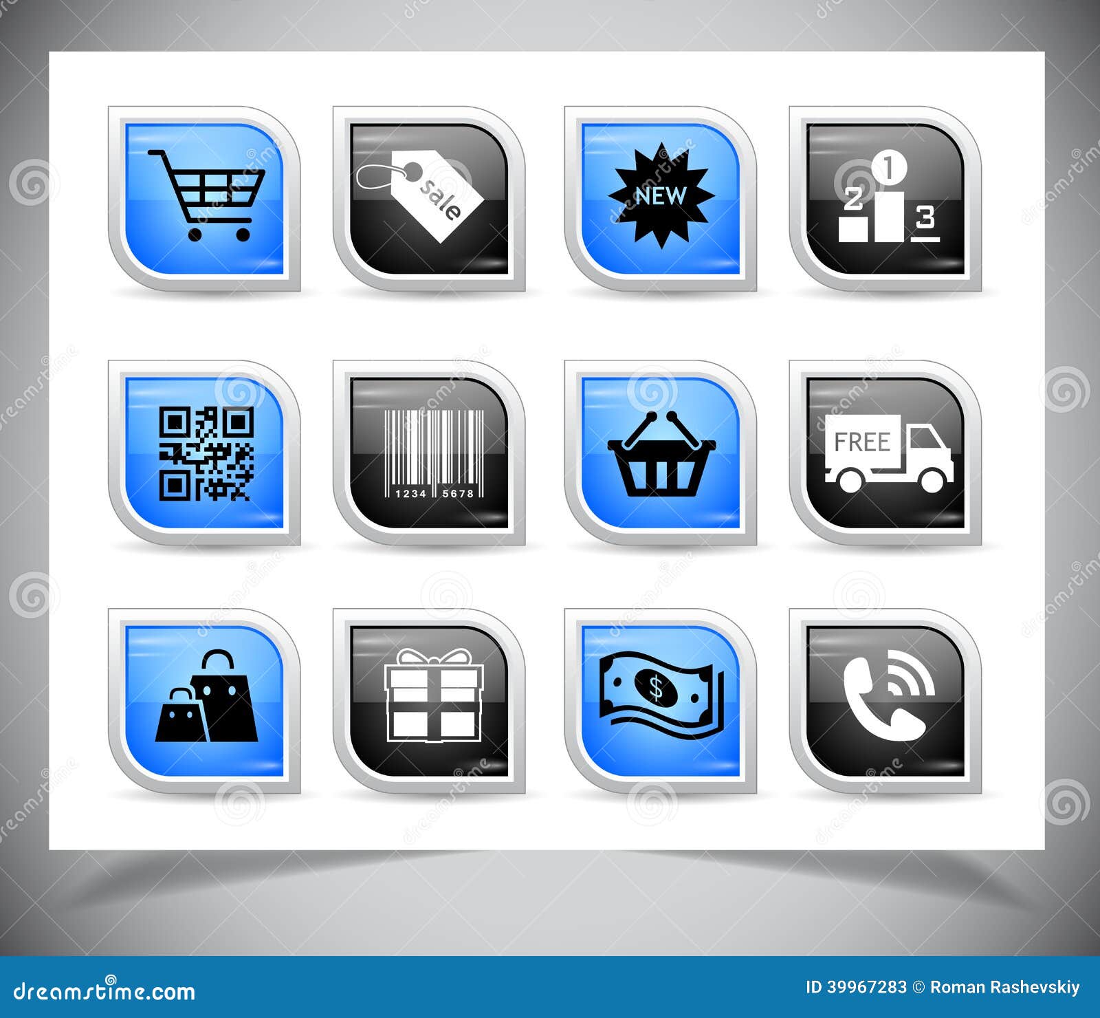 Shopping buttons stock illustration. Illustration of black - 39967283