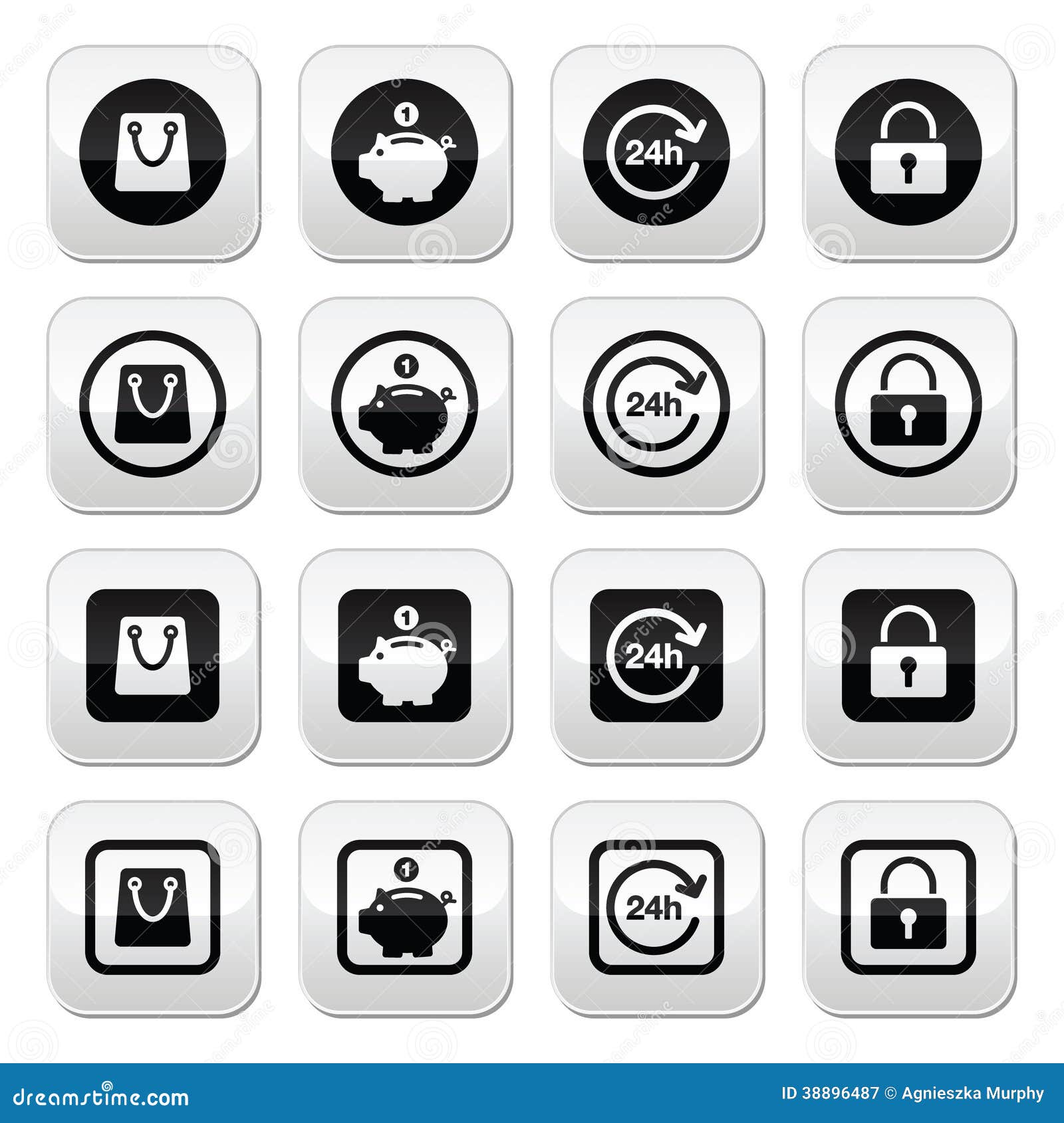 Shopping buttons set stock illustration. Illustration of clothes - 38896487