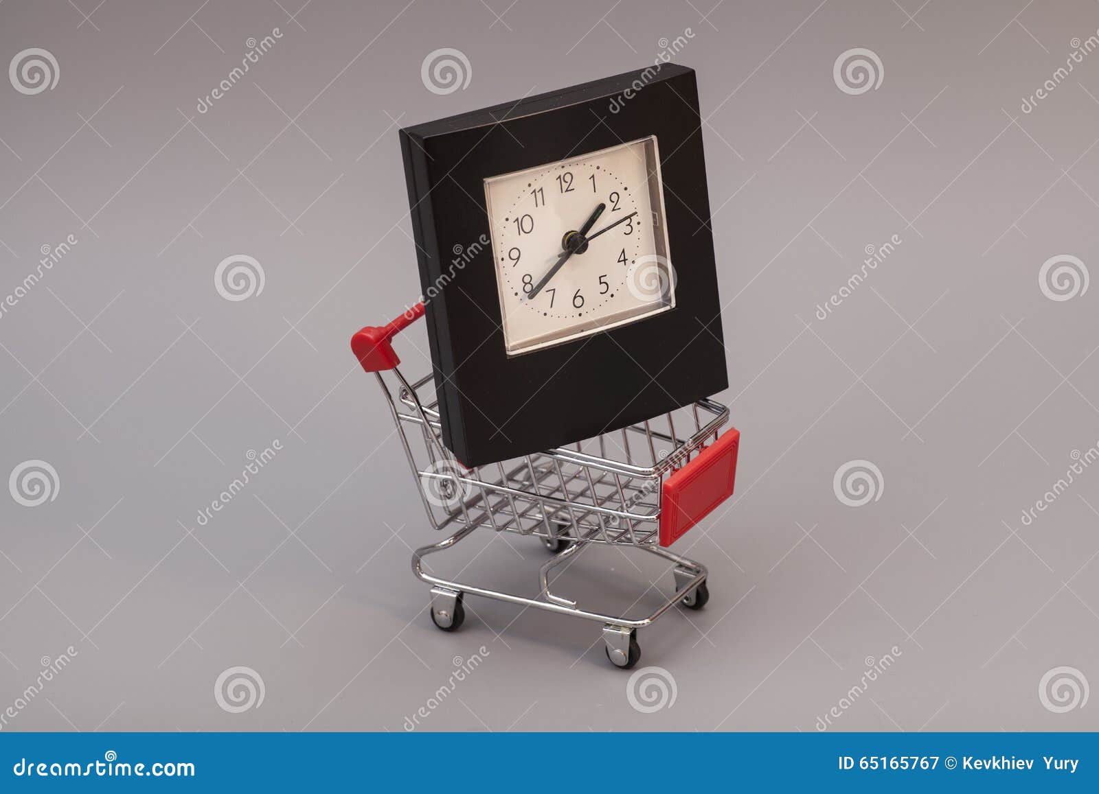 Shopping Cart with Alarm Clock Stock Image - Image of basket, dial ...
