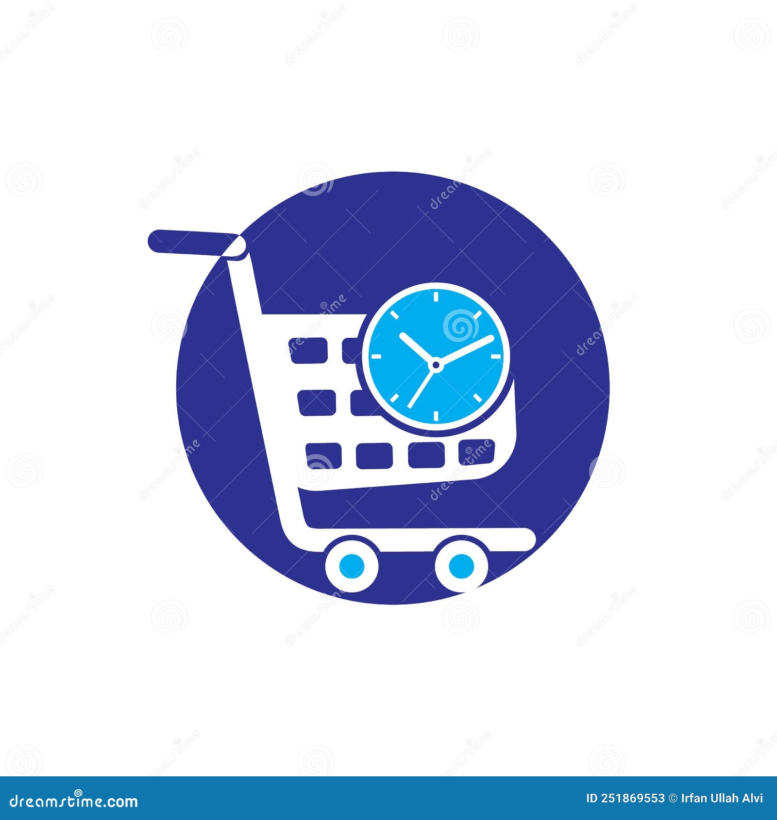 Shopping Time Vector Logo Design Template. Stock Vector - Illustration ...