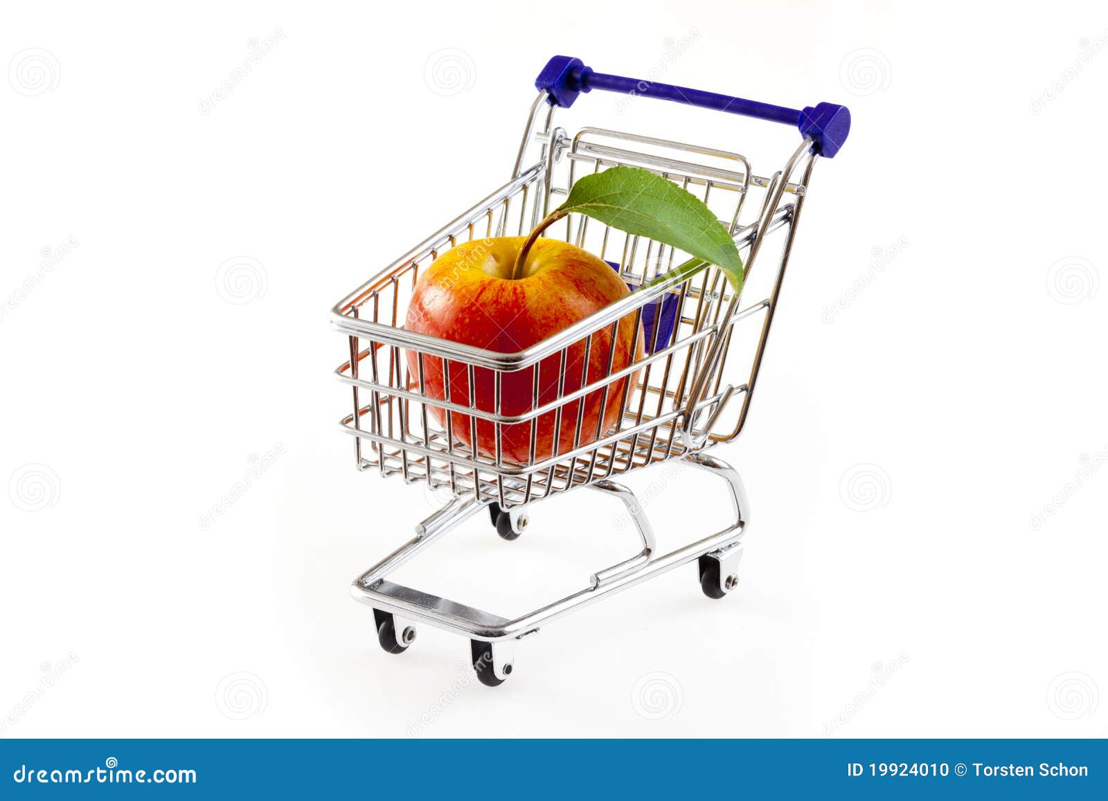 Shopping cart with apple stock photo. Image of nutrition - 19924010