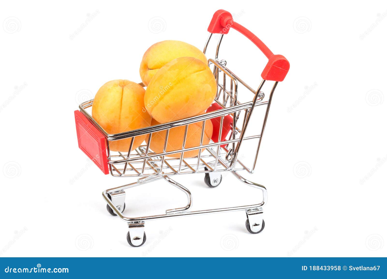 Shopping cart of apricots stock photo. Image of apricots - 188433958