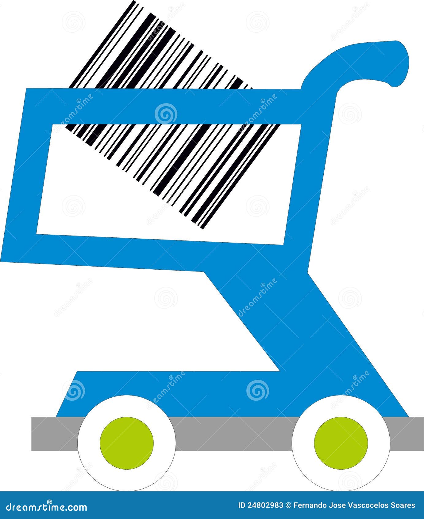 Shopping Cart with Barcodes Inside Stock Vector - Illustration of ...