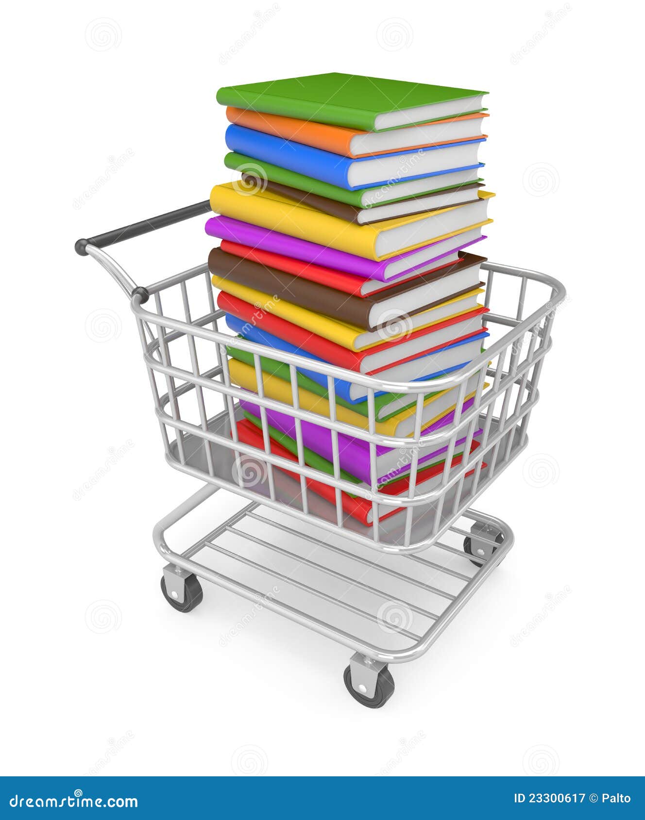 Shopping cart with book stock illustration. Illustration of bibliophile ...