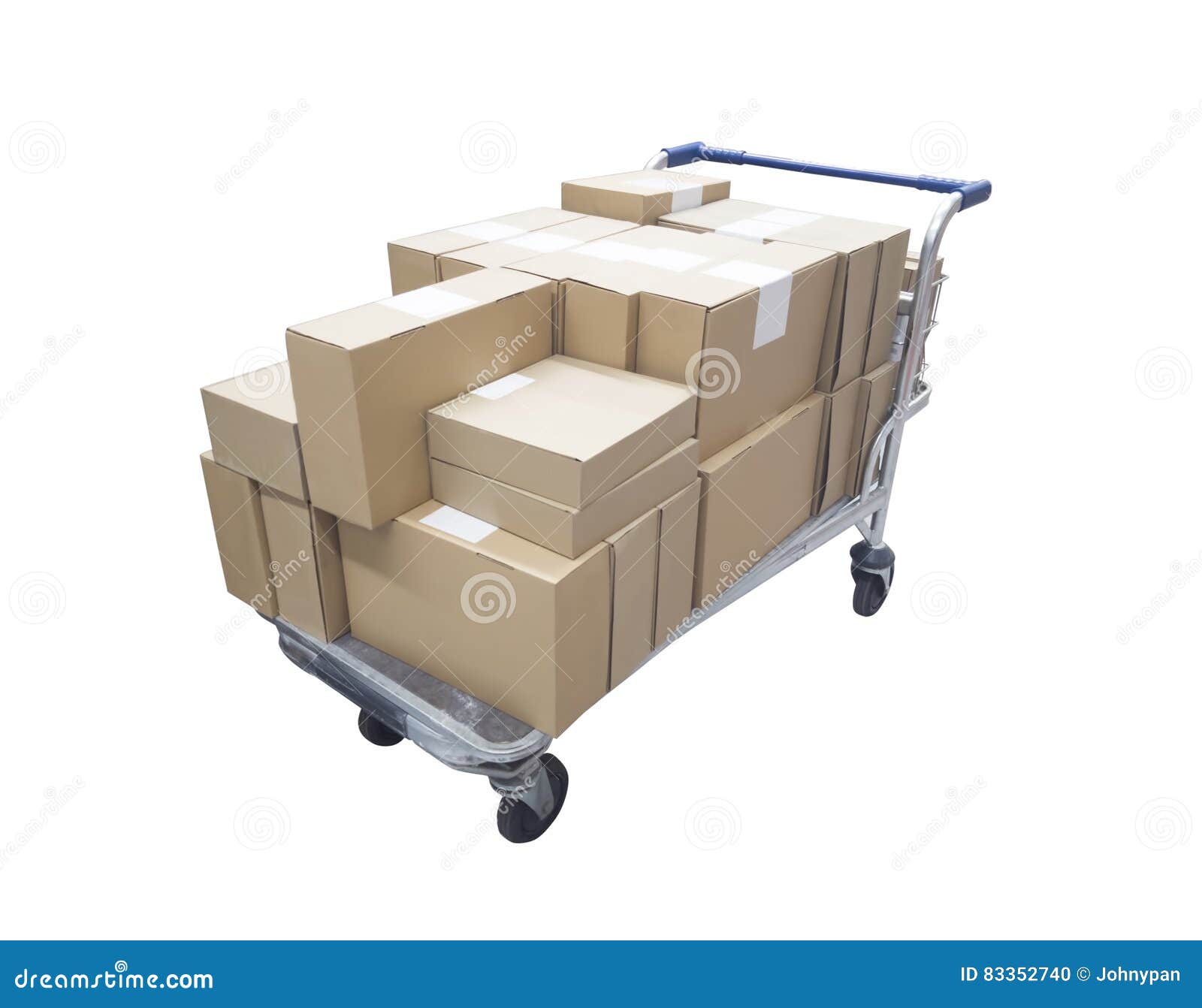 Shopping cart with boxes stock photo. Image of containers - 83352740