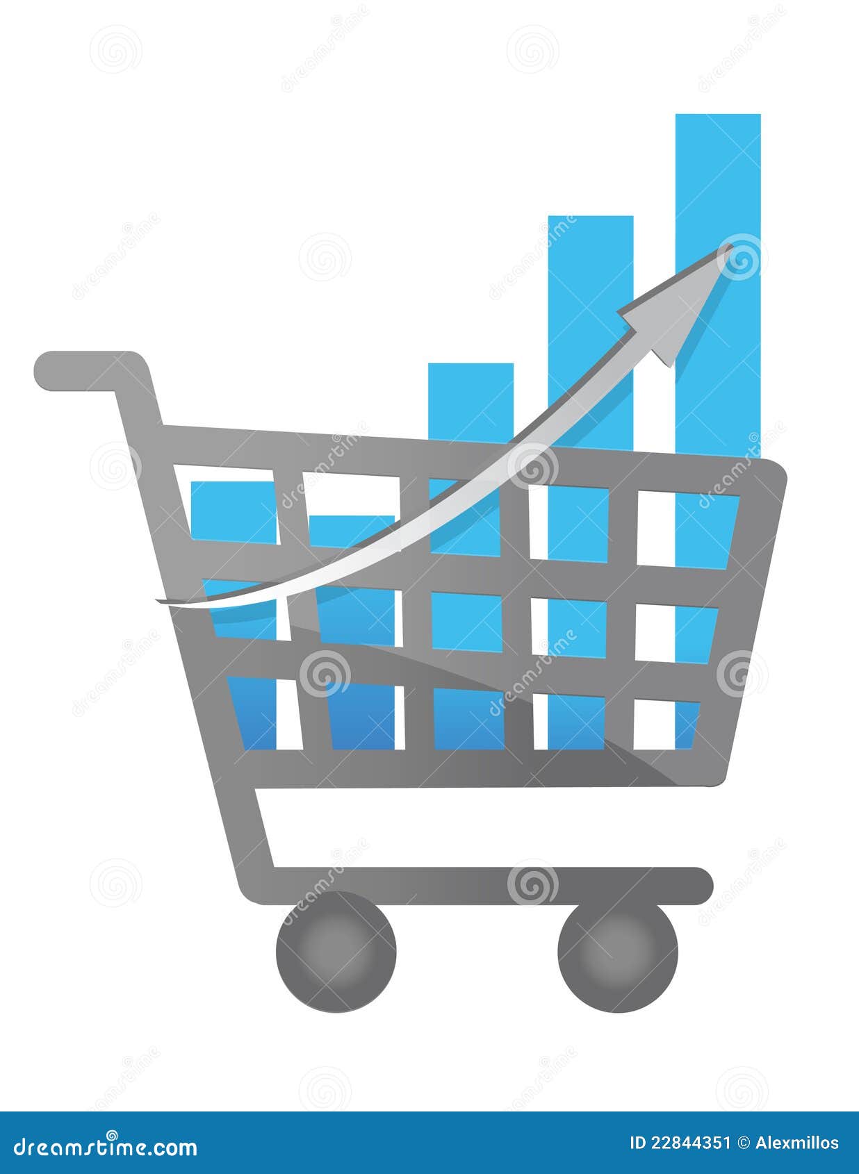 Shopping Cart and Business Graph Illustration Stock Vector ...