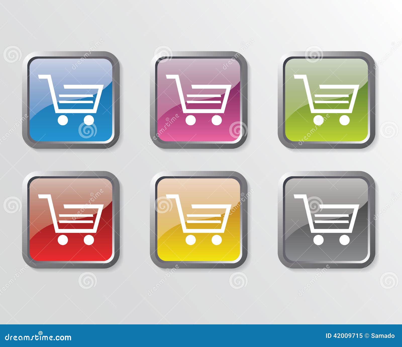 Shopping cart buttons stock vector. Illustration of icon - 42009715