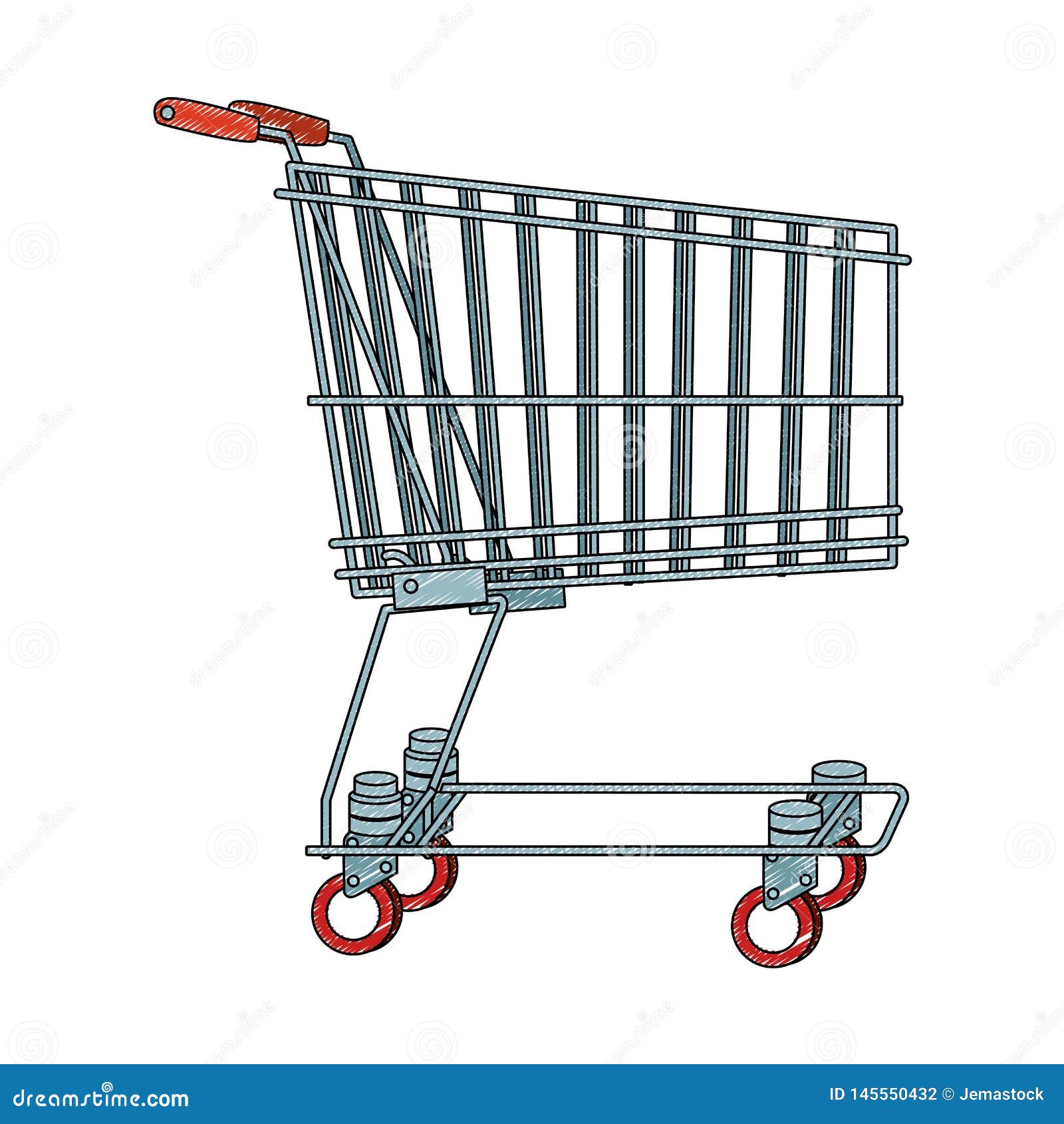 Shopping Cart Cartoon Scribble Stock Vector - Illustration of retail ...