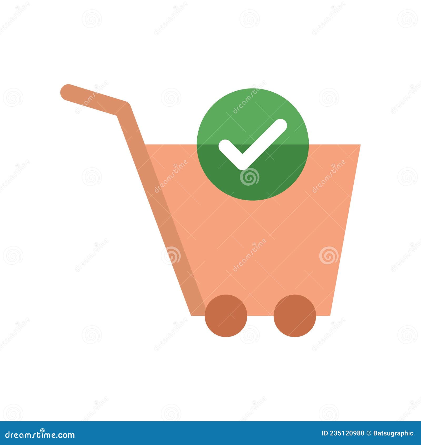 Shopping Cart and Check Mark Flat Clipart Vector Illustration Stock ...