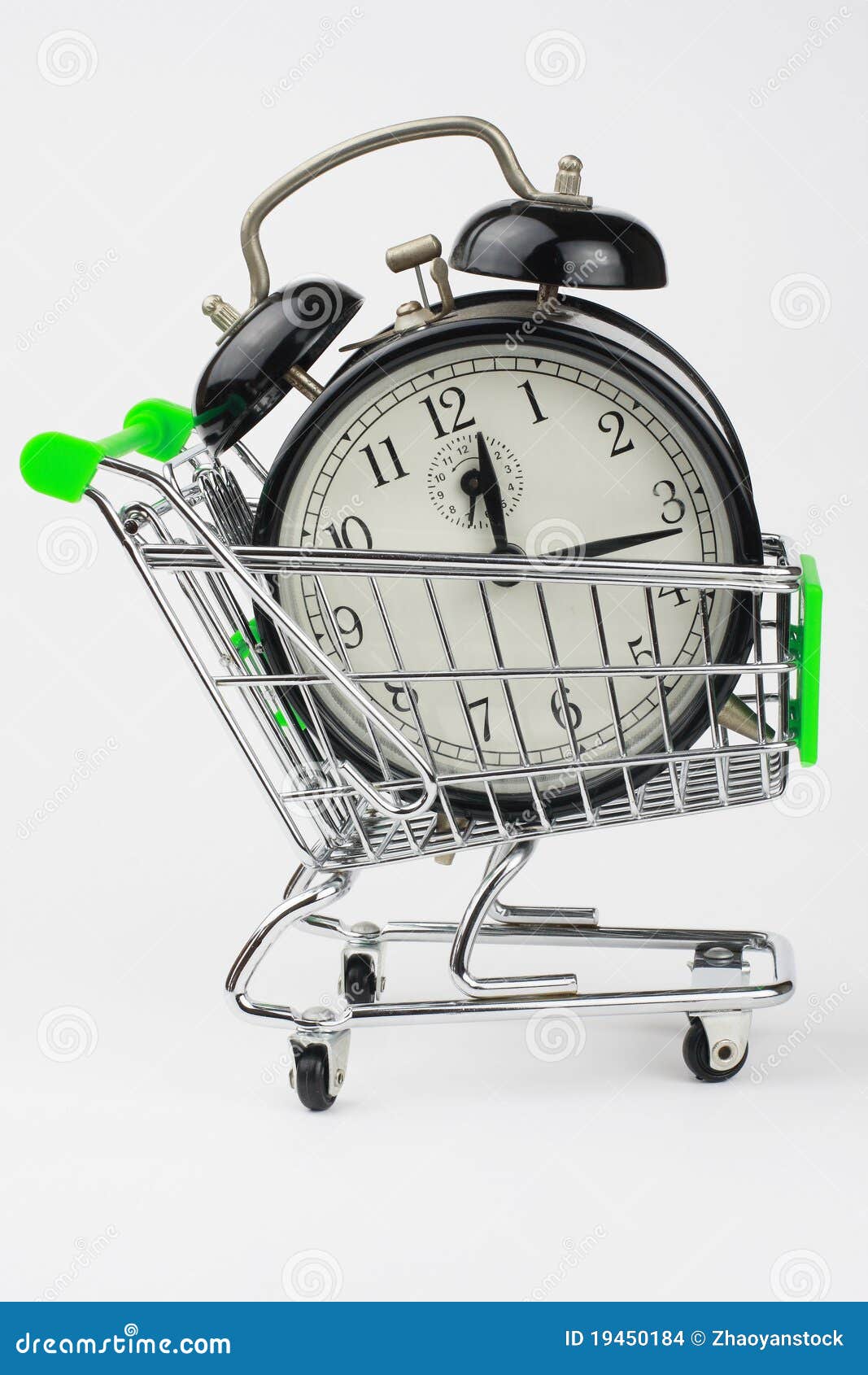 Shopping Cart with a clock stock photo. Image of gift - 19450184