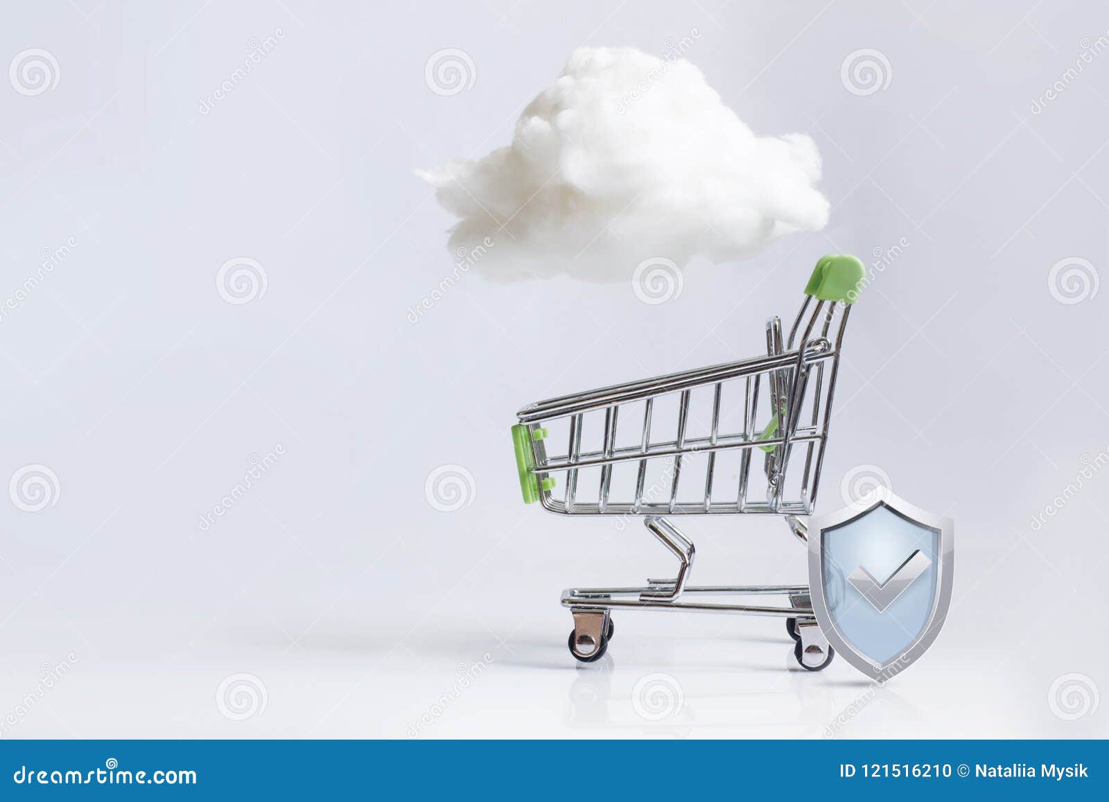 Shopping cart cloud data . stock photo. Image of safety - 121516210