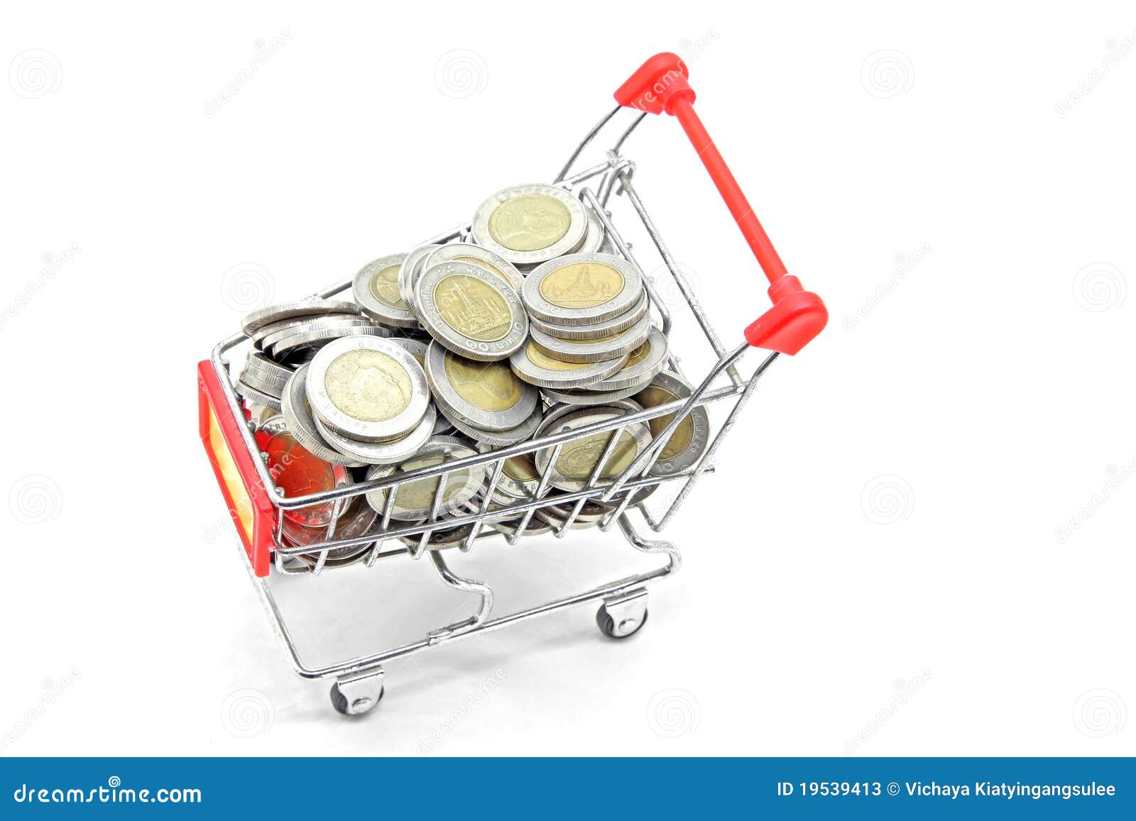 Shopping cart coins stock image. Image of profit, fortune - 19539413