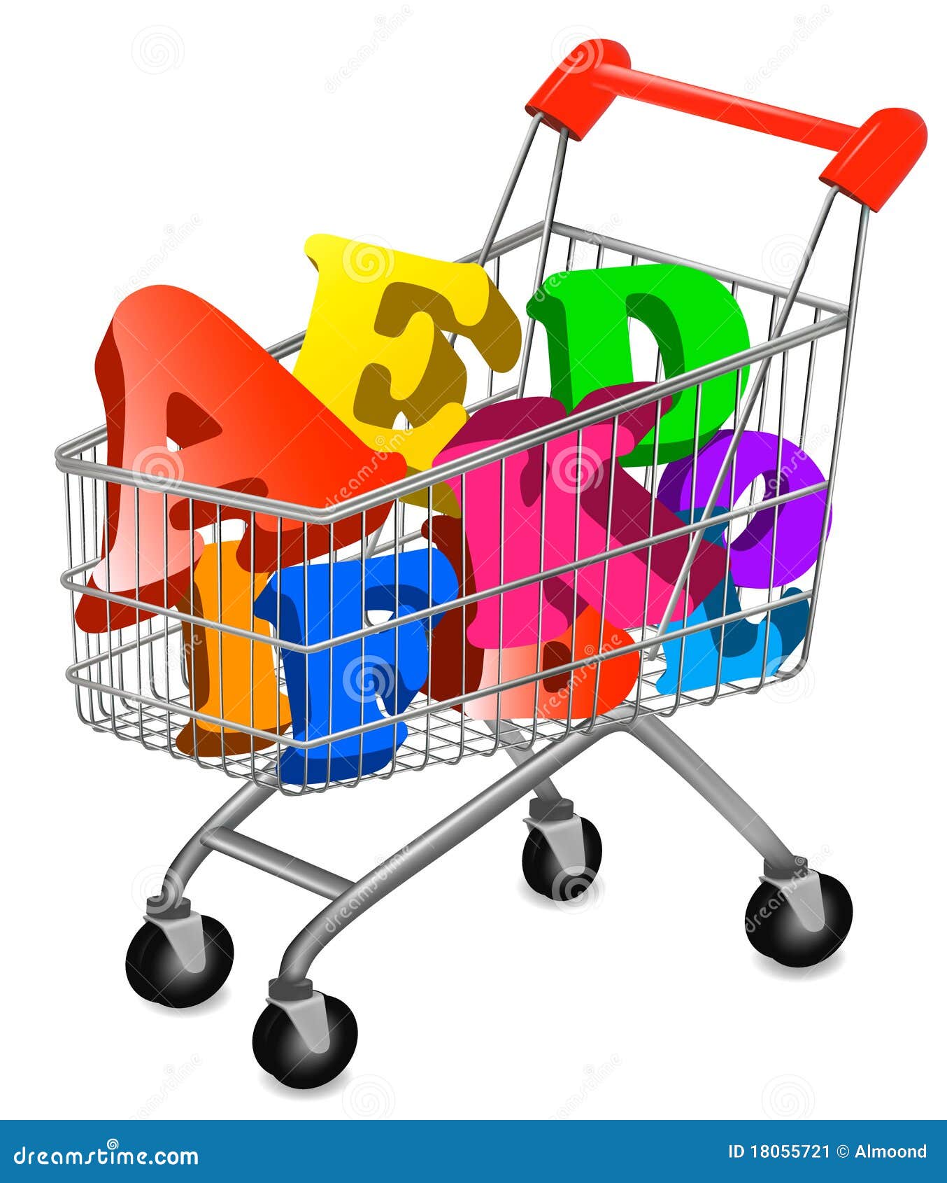 Shopping Cart with Color Alphabet. Stock Vector - Illustration of ...