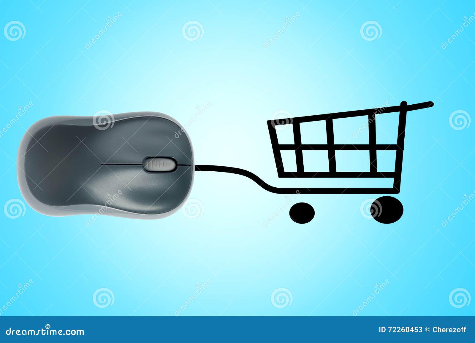 Shopping Cart and Computer Mouse Stock Image - Image of closeup, grey ...
