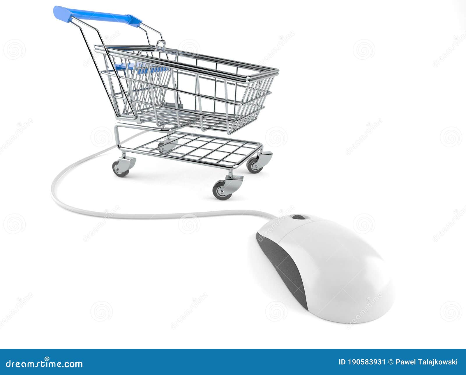 Shopping Cart with Computer Mouse Stock Illustration - Illustration of ...