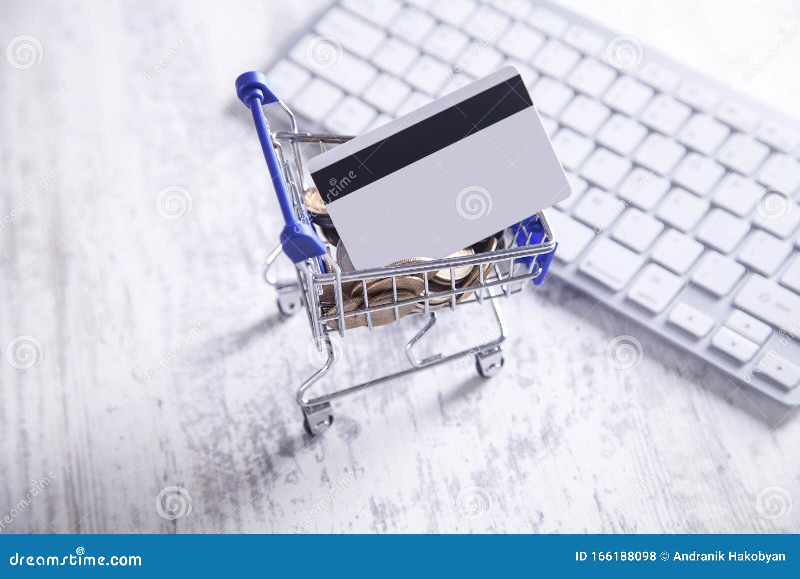 Shopping Cart with Credit Card and Keyboard Stock Photo - Image of ...
