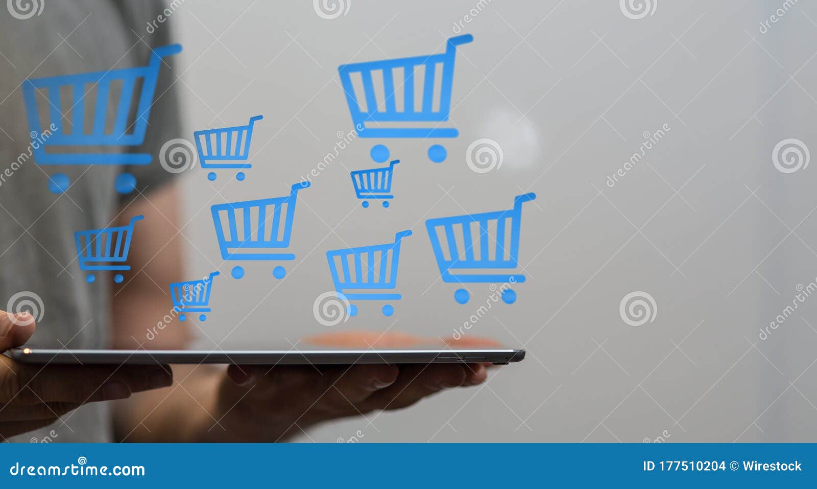 A Shopping Cart on Digital Tablet. Shopping Online Concept Stock Photo ...