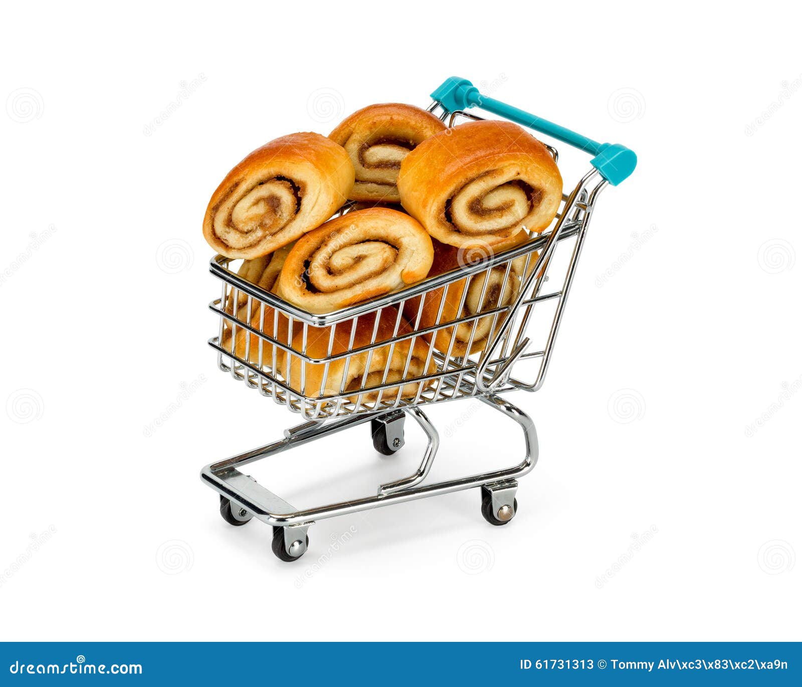 Shopping Cart Filled with Buns. Stock Image - Image of coffee ...
