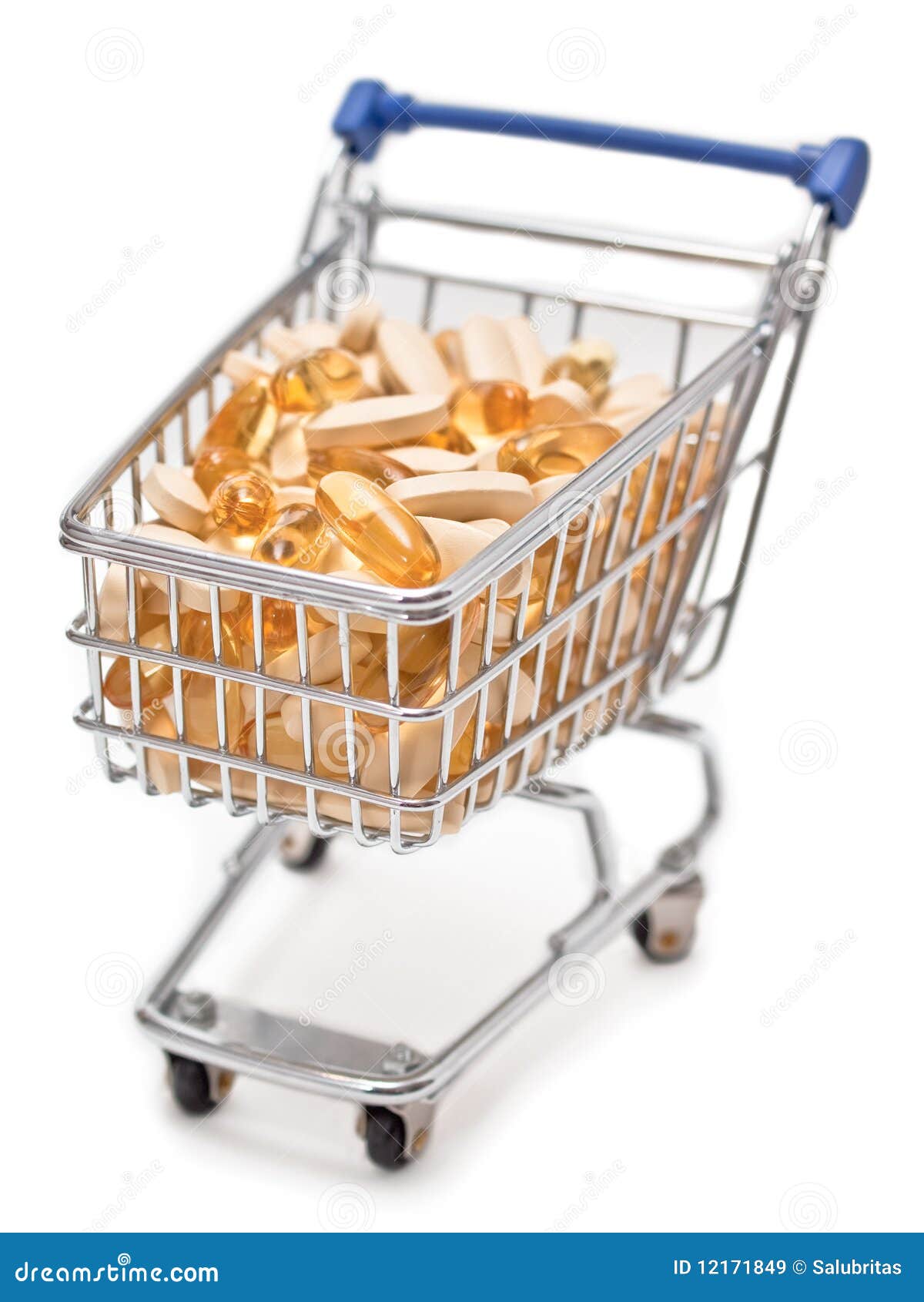 Shopping Cart Filled with Vitamin Tablets Stock Image - Image of ...