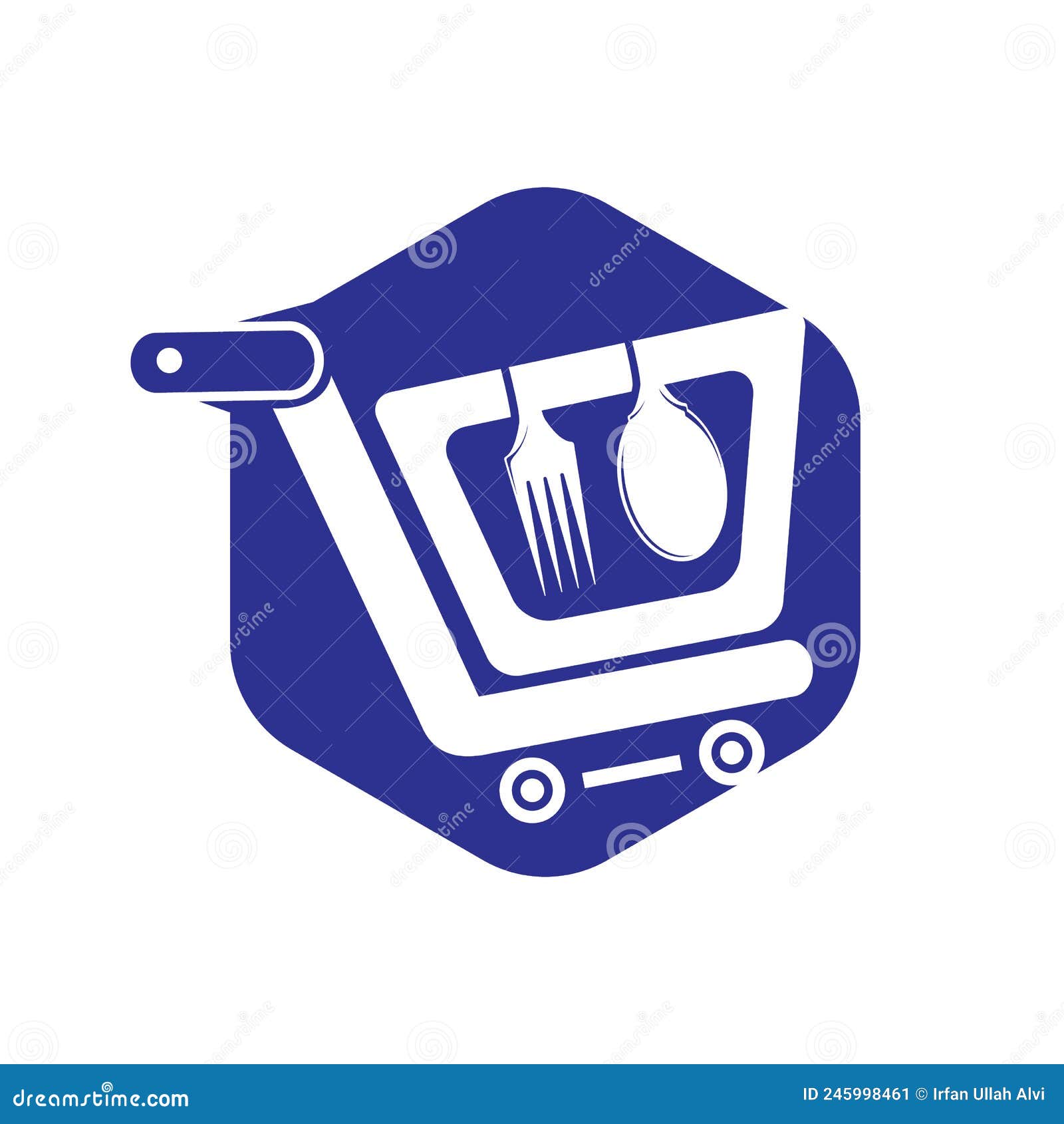 Food Shop Vector Logo Design. Shopping Cart with Fork and Spoon Icon ... Food Shop Vector Logo Design. Shopping Cart with Fork and Spoon Icon ...