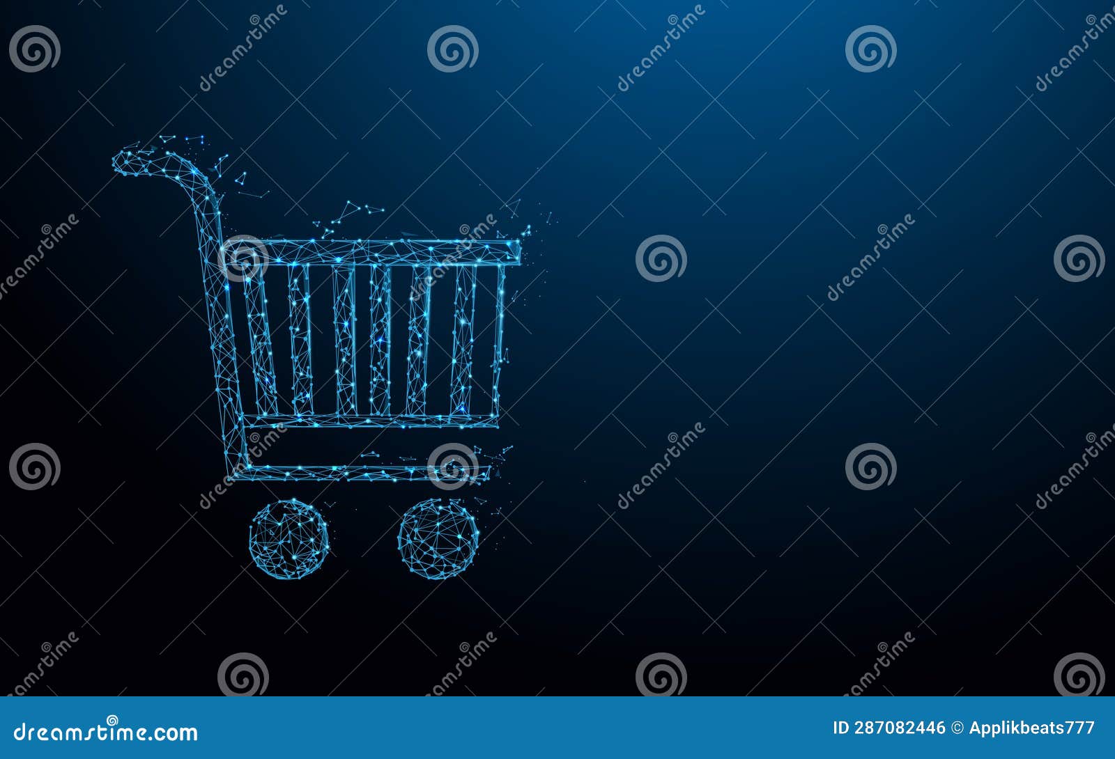 Shopping Cart Form Lines, Triangles and Particle Style Design ...