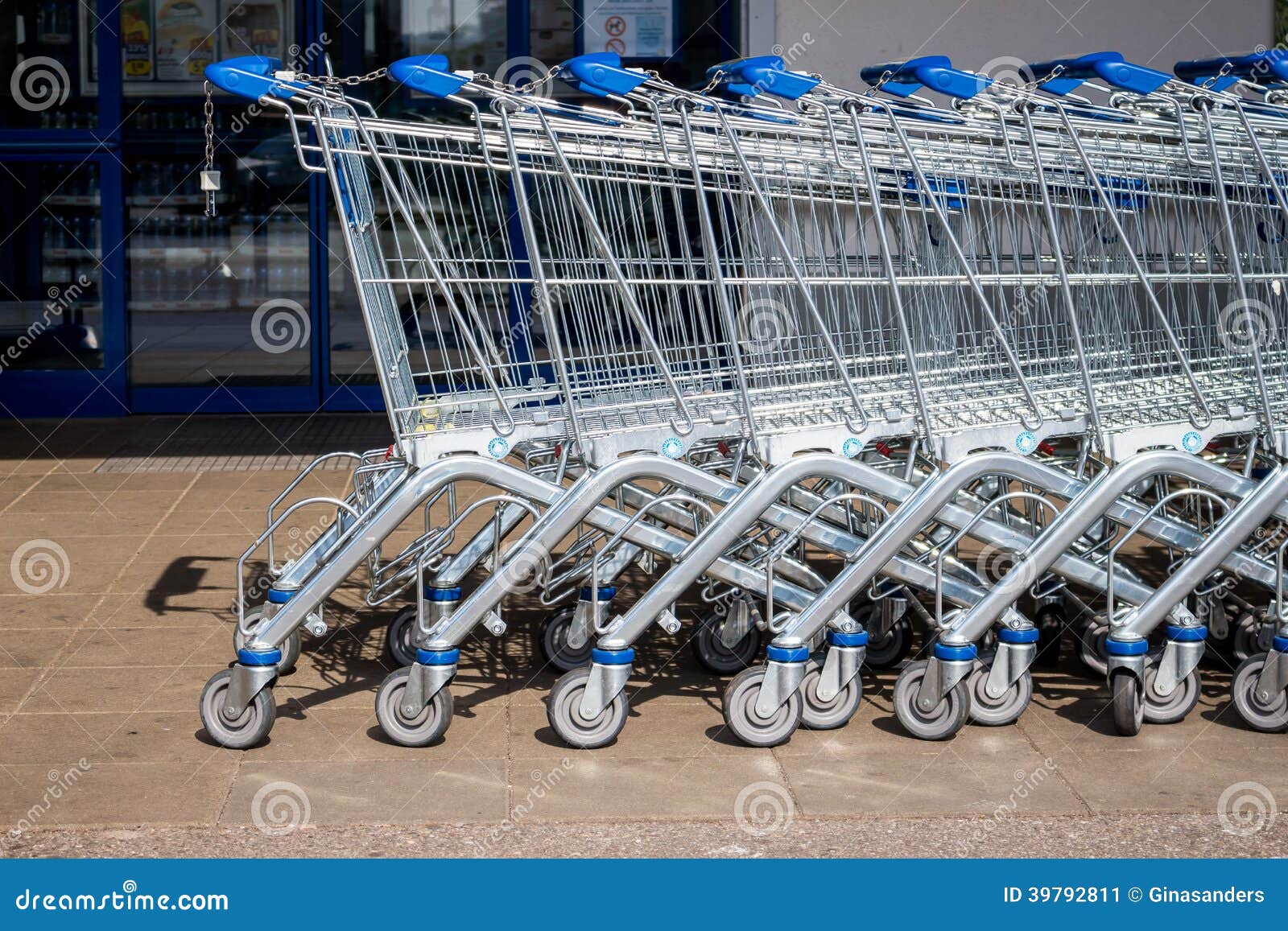 Shopping Cart in Front of a Supermarket Stock Image - Image of prices ...