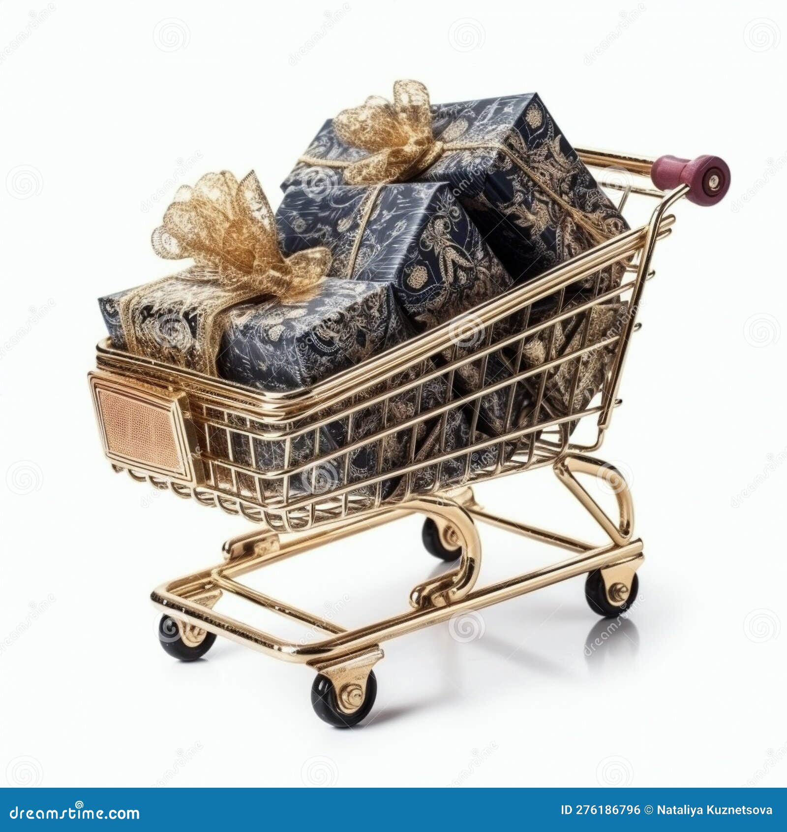Shopping Cart Full of Luxury Present Boxes. Ai Generated Photo Stock ...