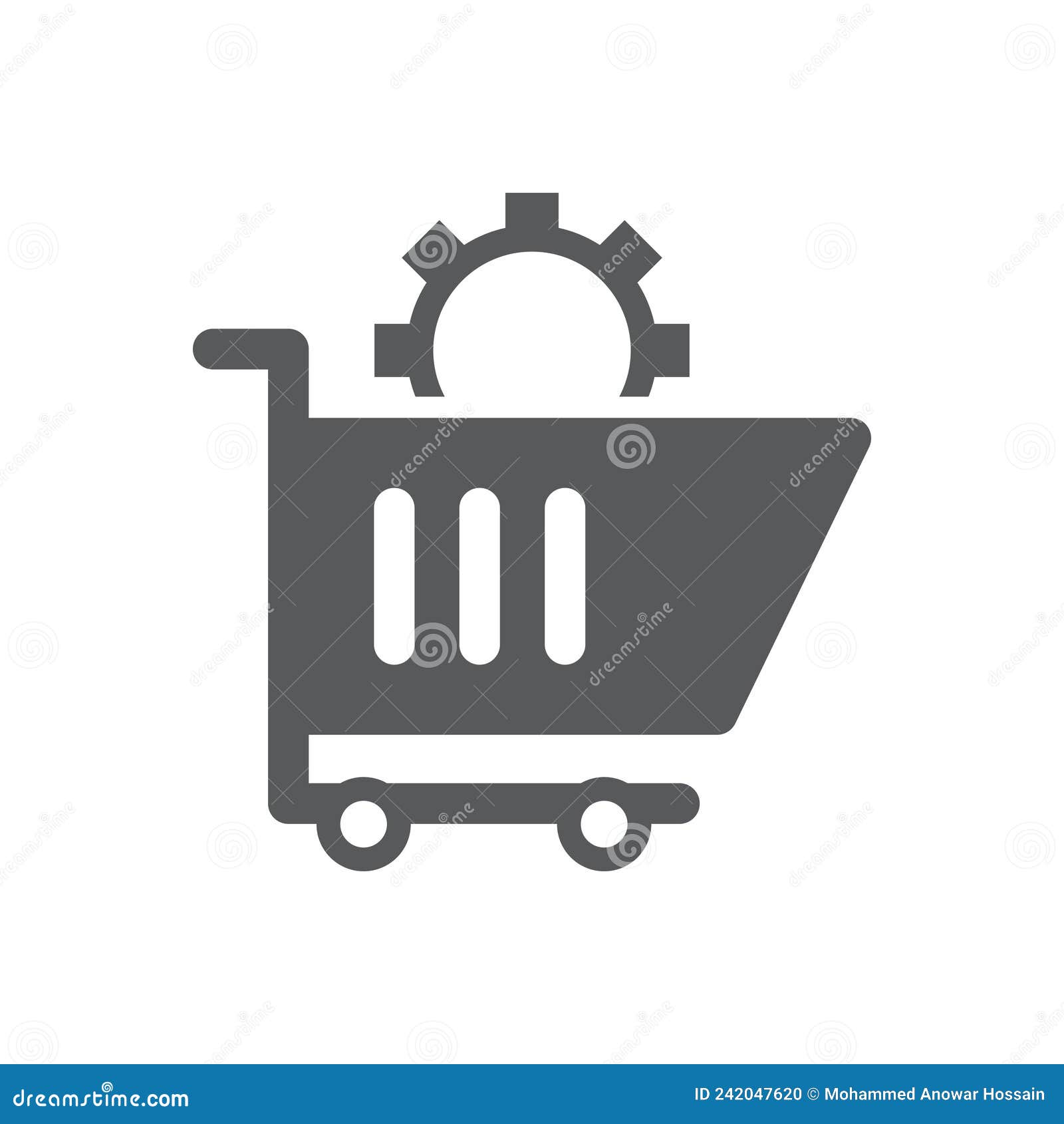 Shopping Cart with Gear Icon - Shopping Setting Icon Stock Vector ...