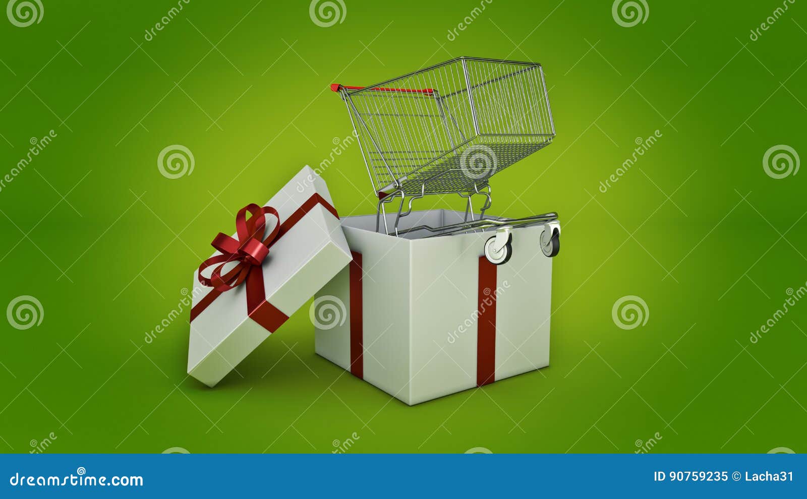 Shopping Cart . Gift Box Concept Stock Illustration - Illustration of ...