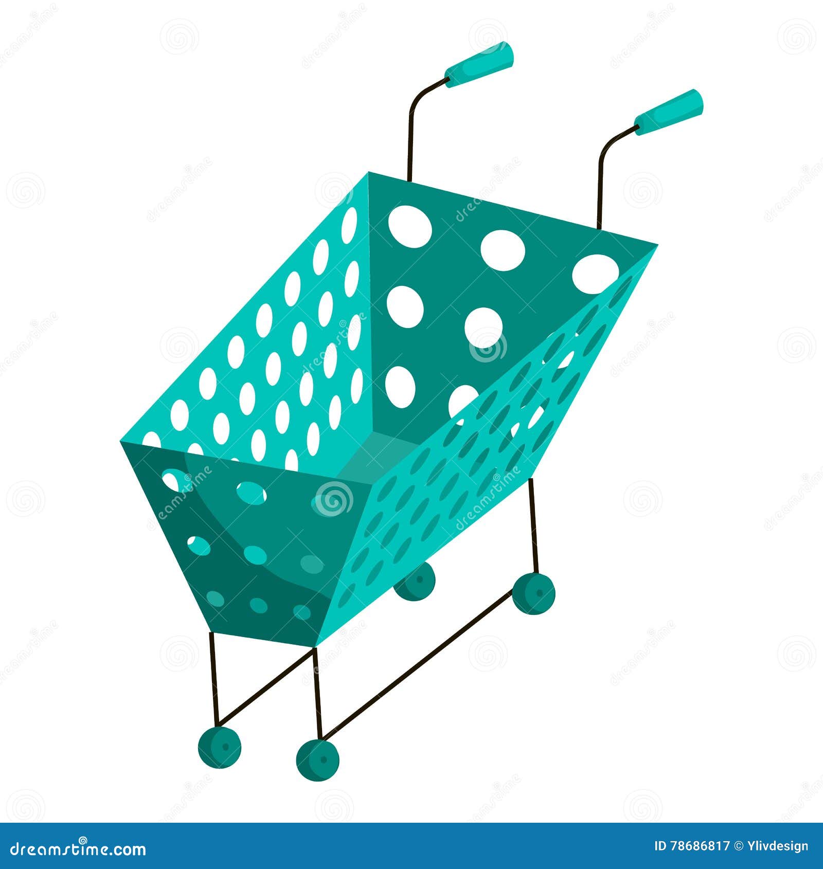 Shopping Cart Icon, Cartoon Style. Stock Vector - Illustration of ...