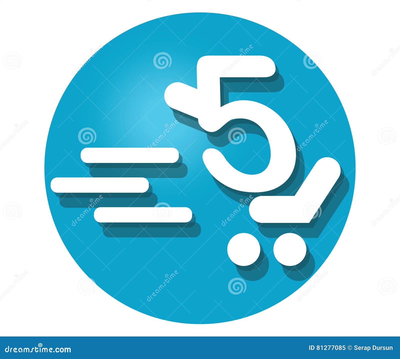 Shopping Cart Icon for 5 stock vector. Illustration of design - 81277085