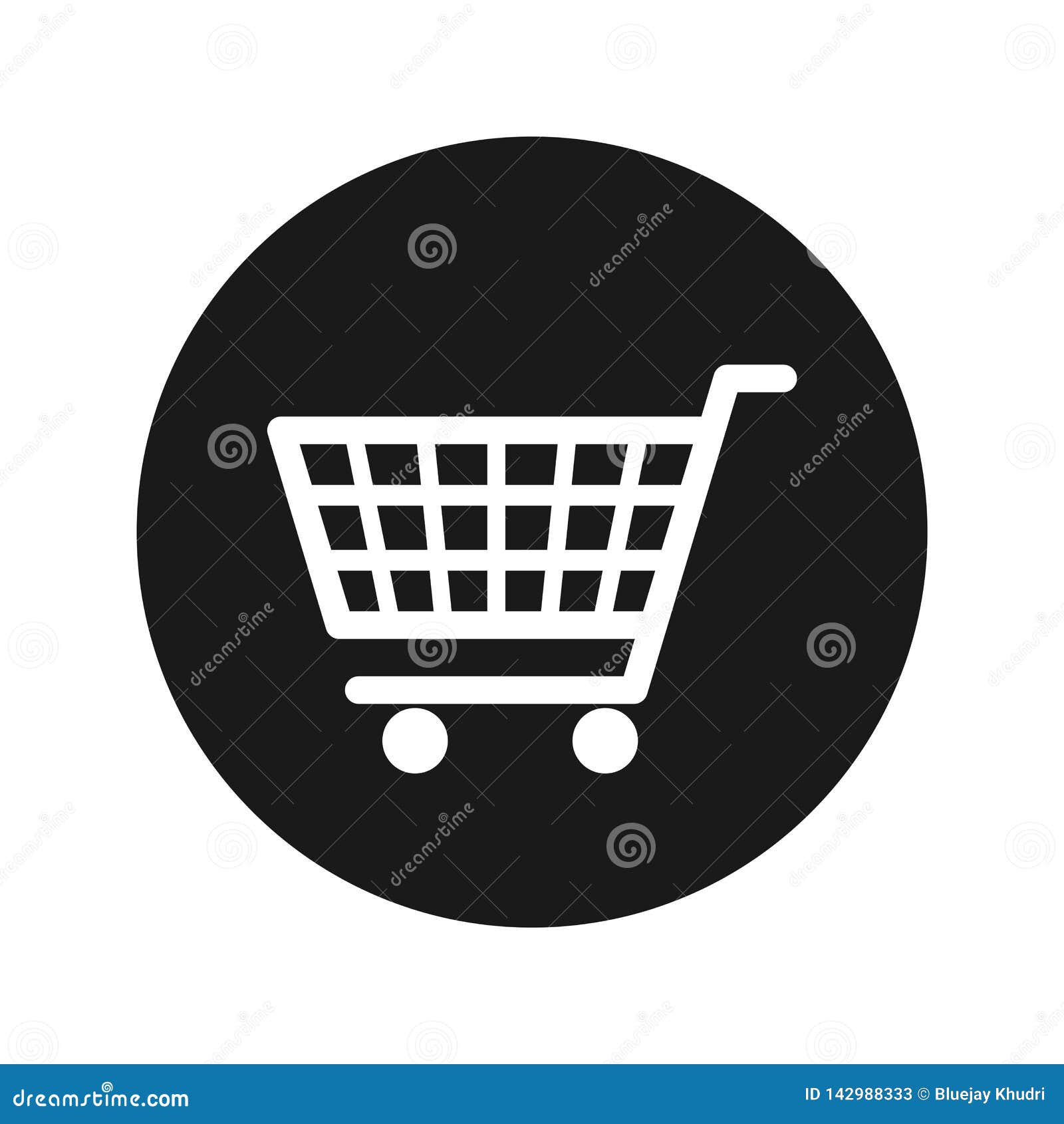 Shopping Cart Icon Flat Black Round Button Vector Illustration Stock ...