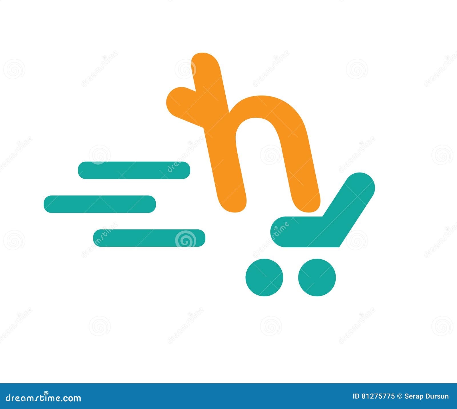 Shopping Cart Icon for H stock illustration. Illustration of design ...