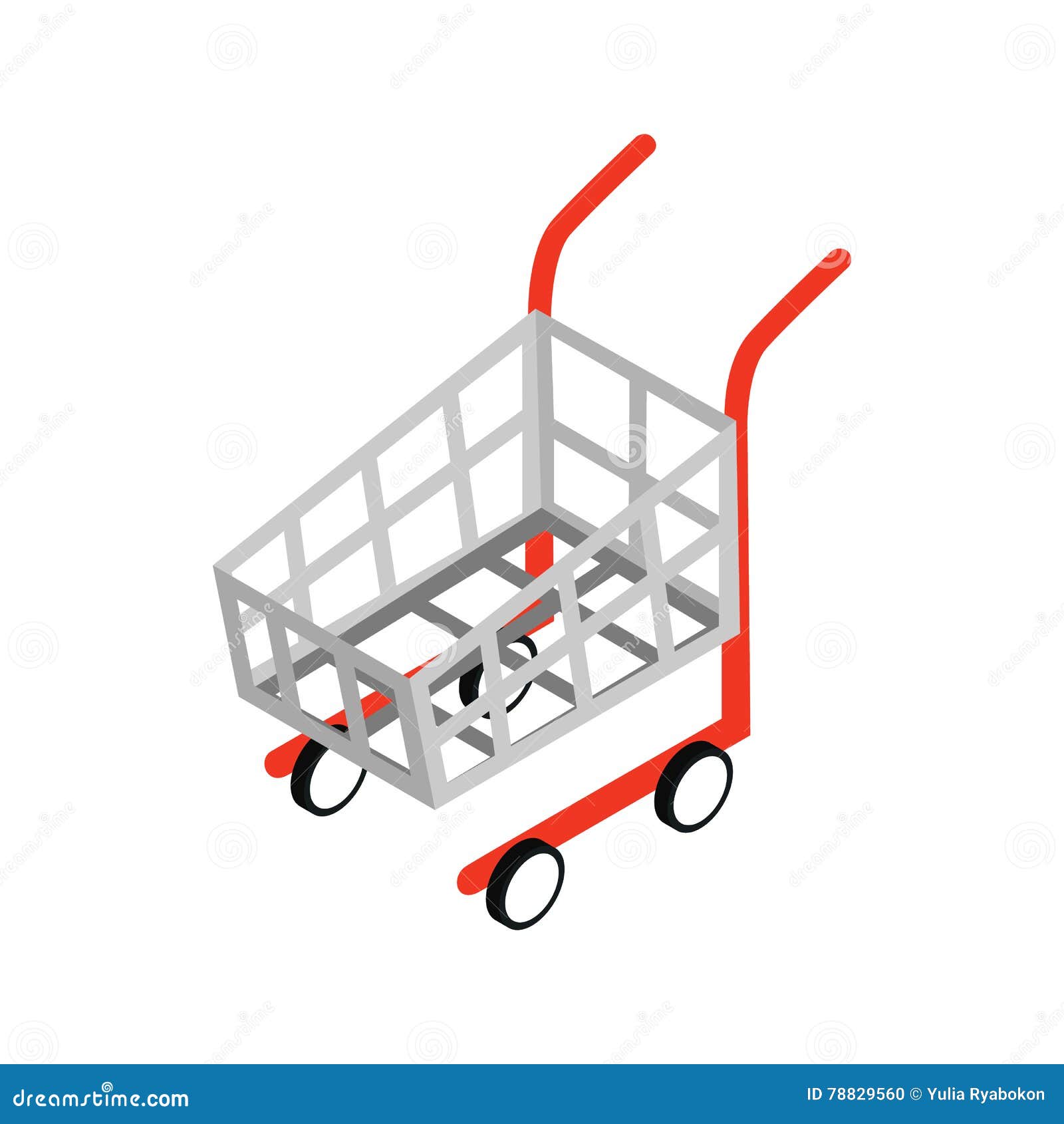 Shopping Cart Icon, Isometric 3d Style Stock Vector - Illustration of ...