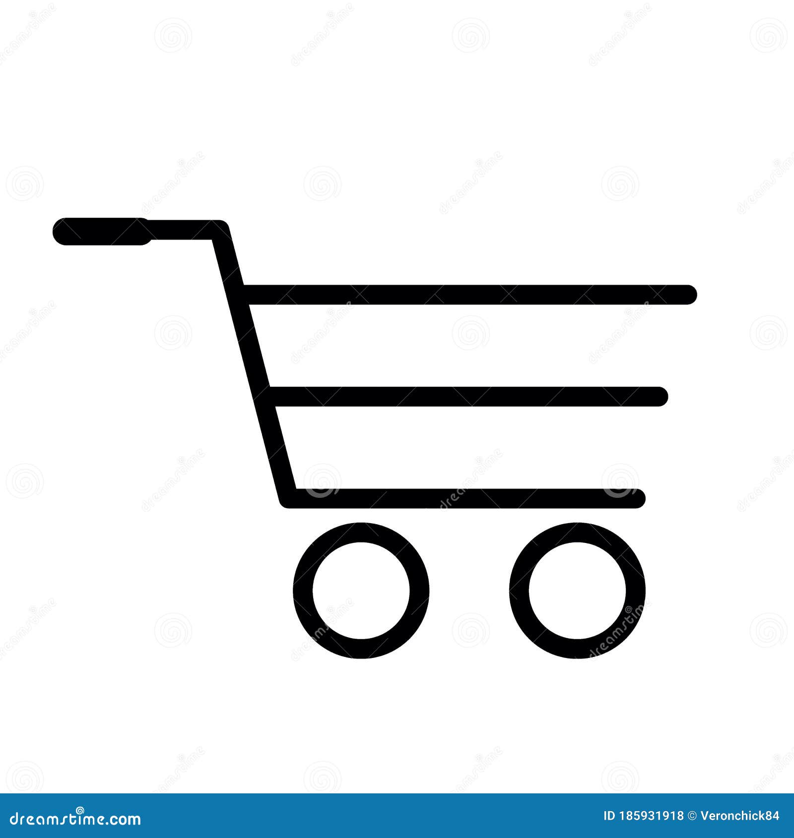 Shopping Cart Icon. Line Style Stock Vector - Illustration of customer ...