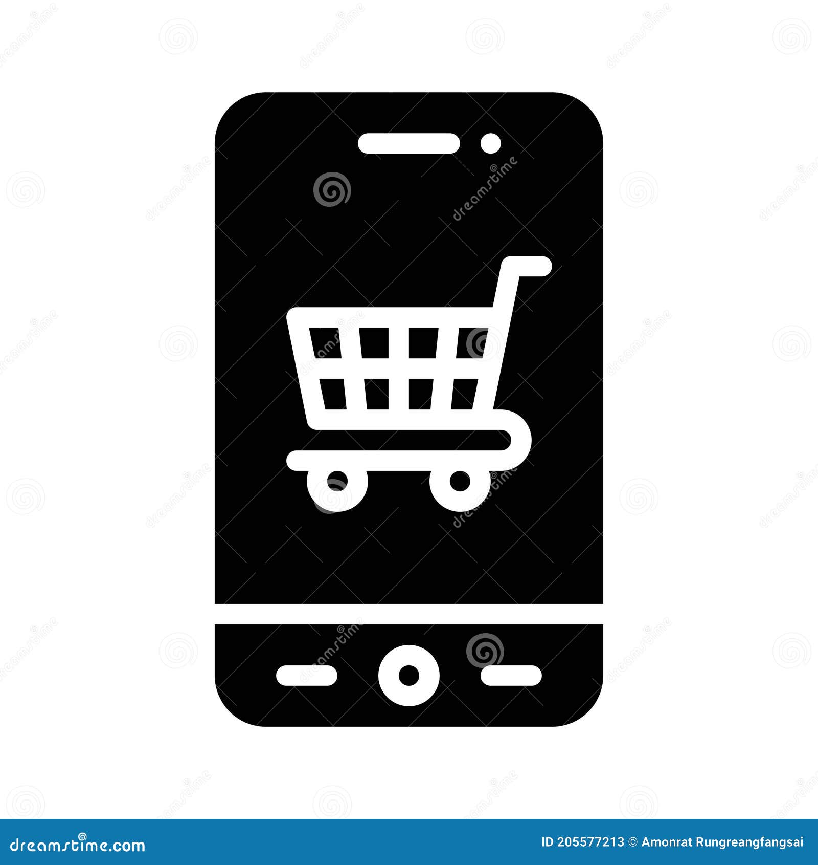 Shopping Cart Icon, Mobile Application Vector Illustration Stock Vector ...