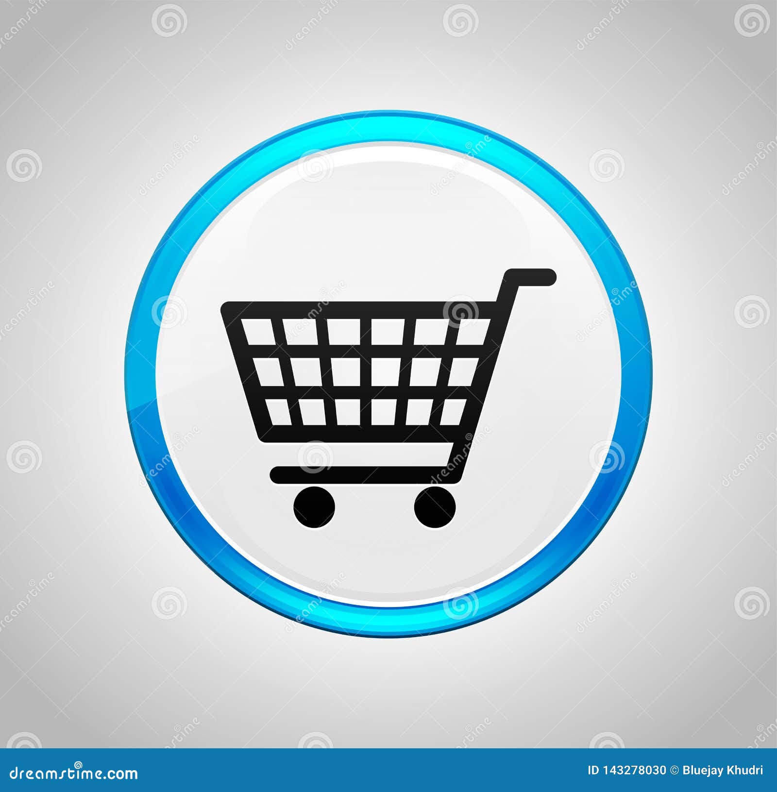 Shopping Cart Icon Round Blue Push Button Stock Illustration ...