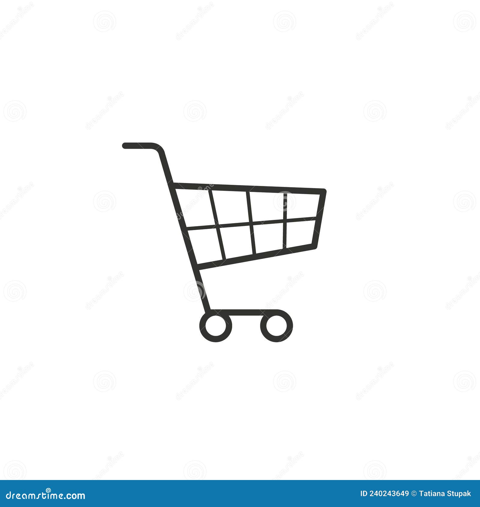 Shopping Cart Icon, Vector Isolated Simple Push Cart Symbol Stock ...
