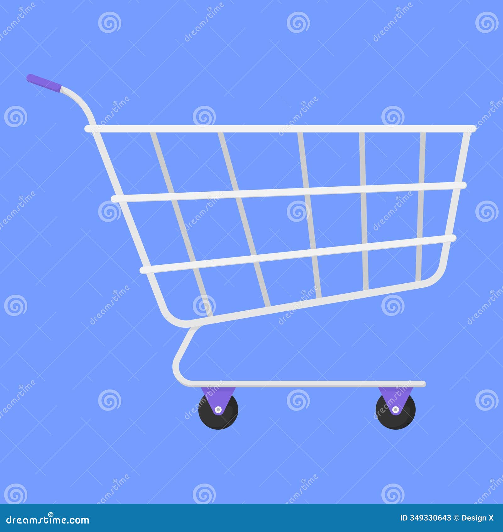 Shopping Cart Icon Vector. Shopping Wheel Cart Illustration Stock ...